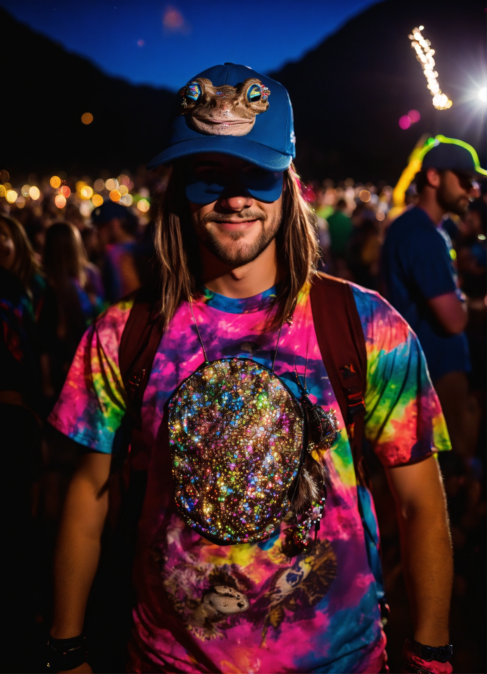 Lexica - A diamond Toad in Colorado festival raver clothes and baseball ...