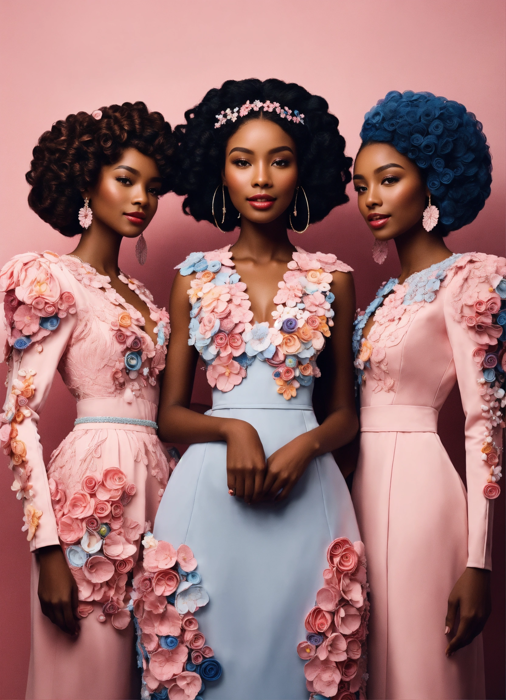 Lexica - Focused on the Three black beautiful light skinned women made ...