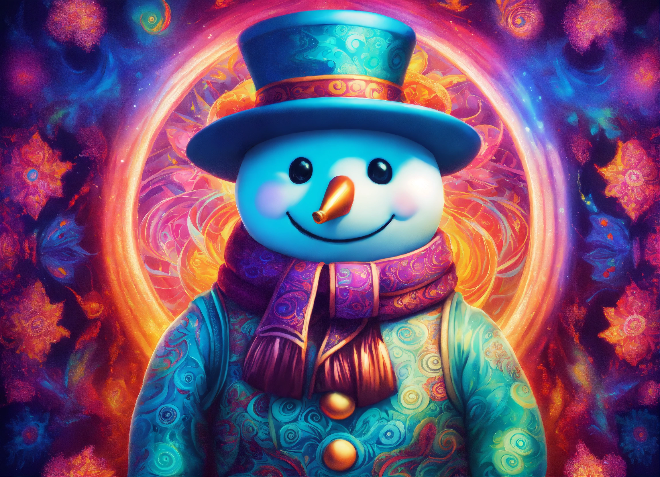Lexica - Traditional cute snowman with perfect eyes on a background of ...