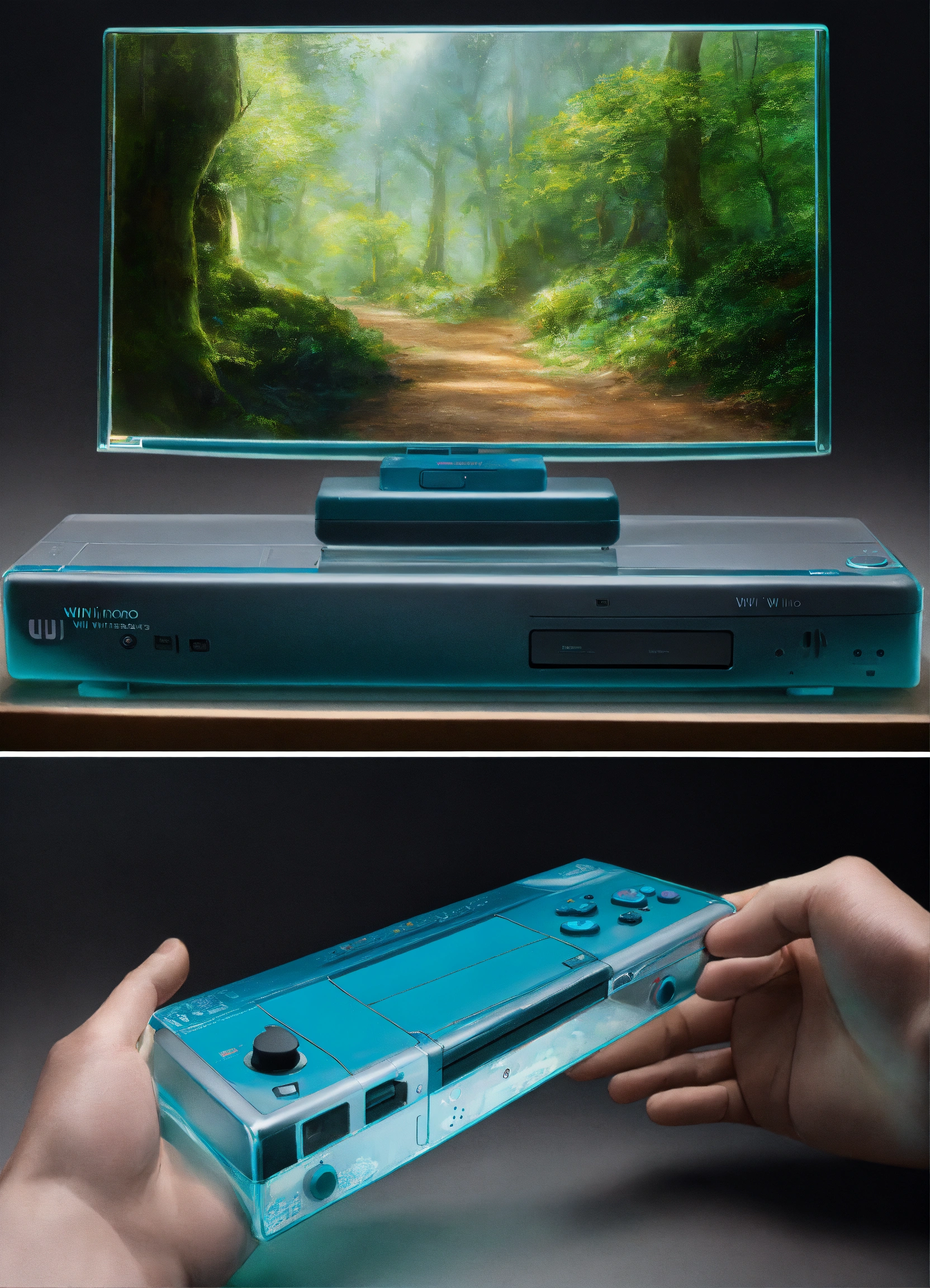 Lexica - Hyper-realistic transluscent nintendo wii