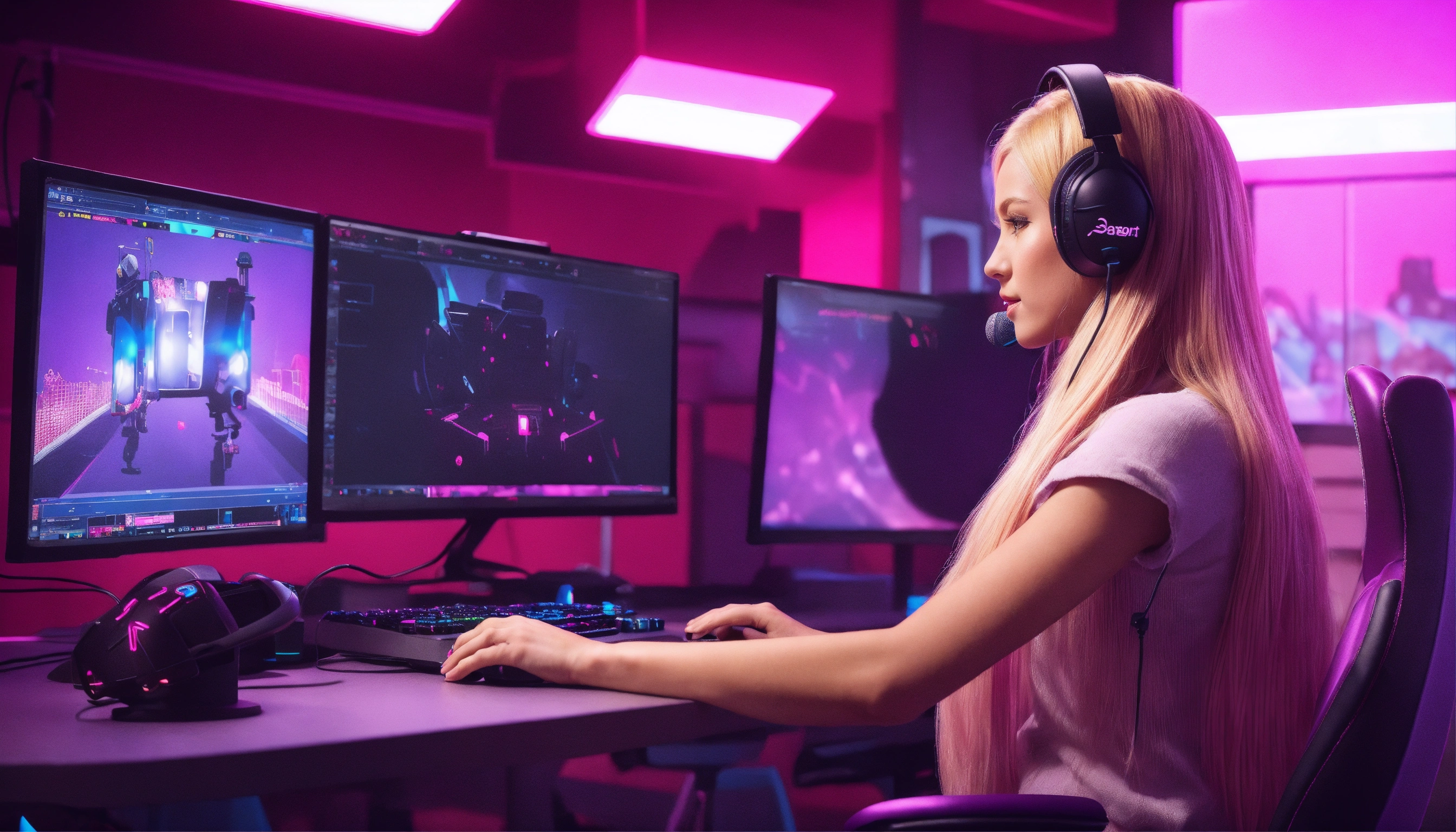 Lexica - Cute blonde European woman, long hair, streamer, gamer ...