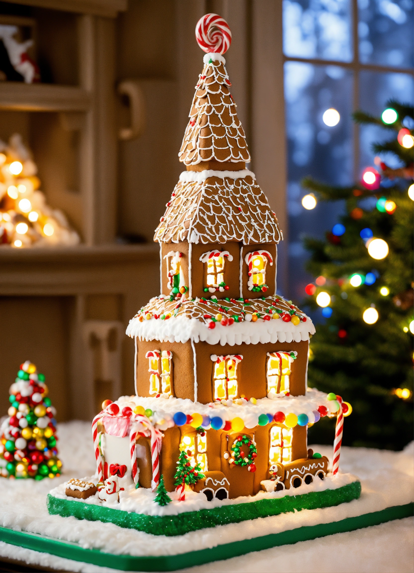 Lexica - Create an over the top elegant Gingerbread House Christmas ...