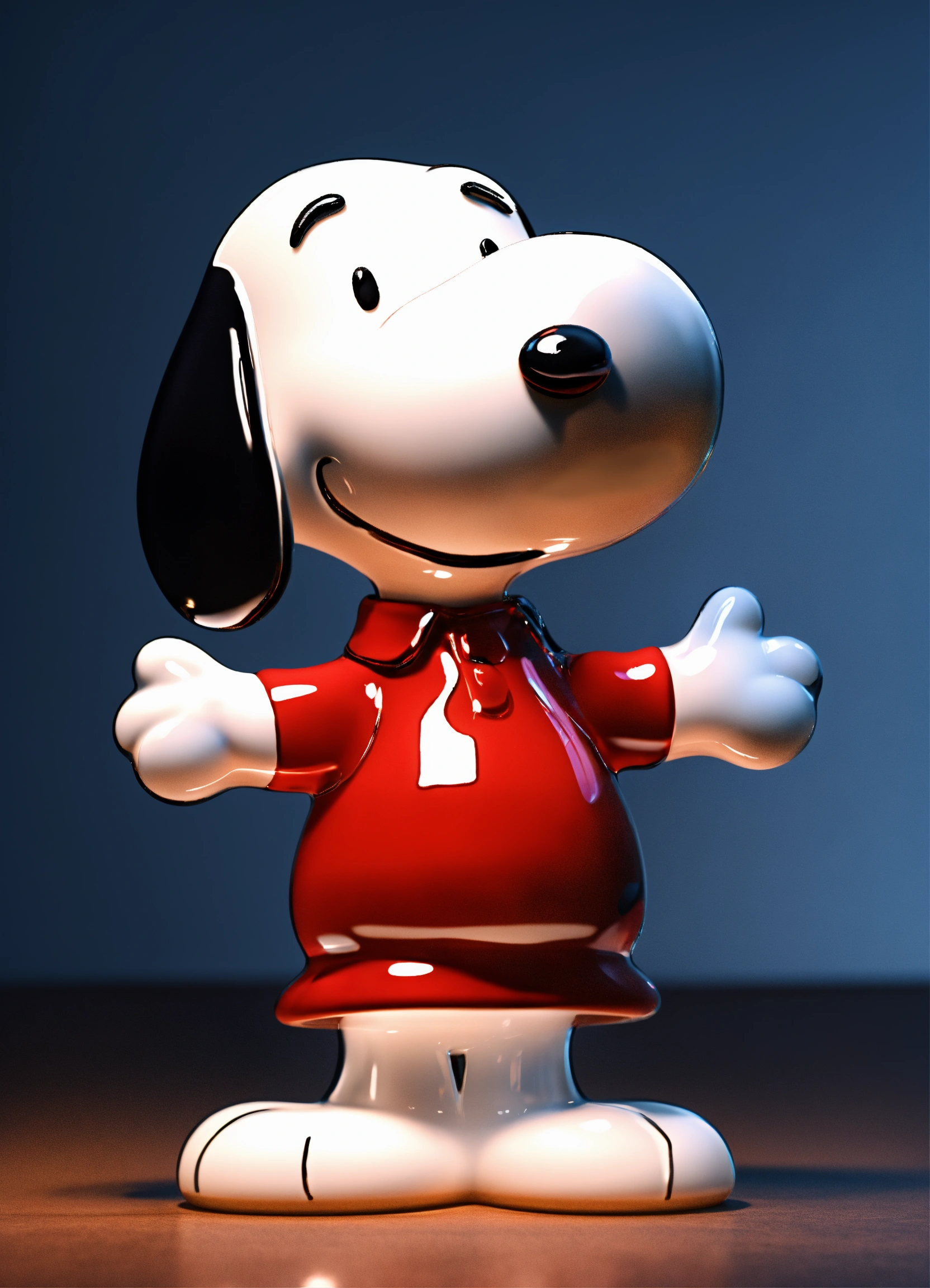 Lexica - 3d render of a blown glass sculpture in the shape of Snoopy ...