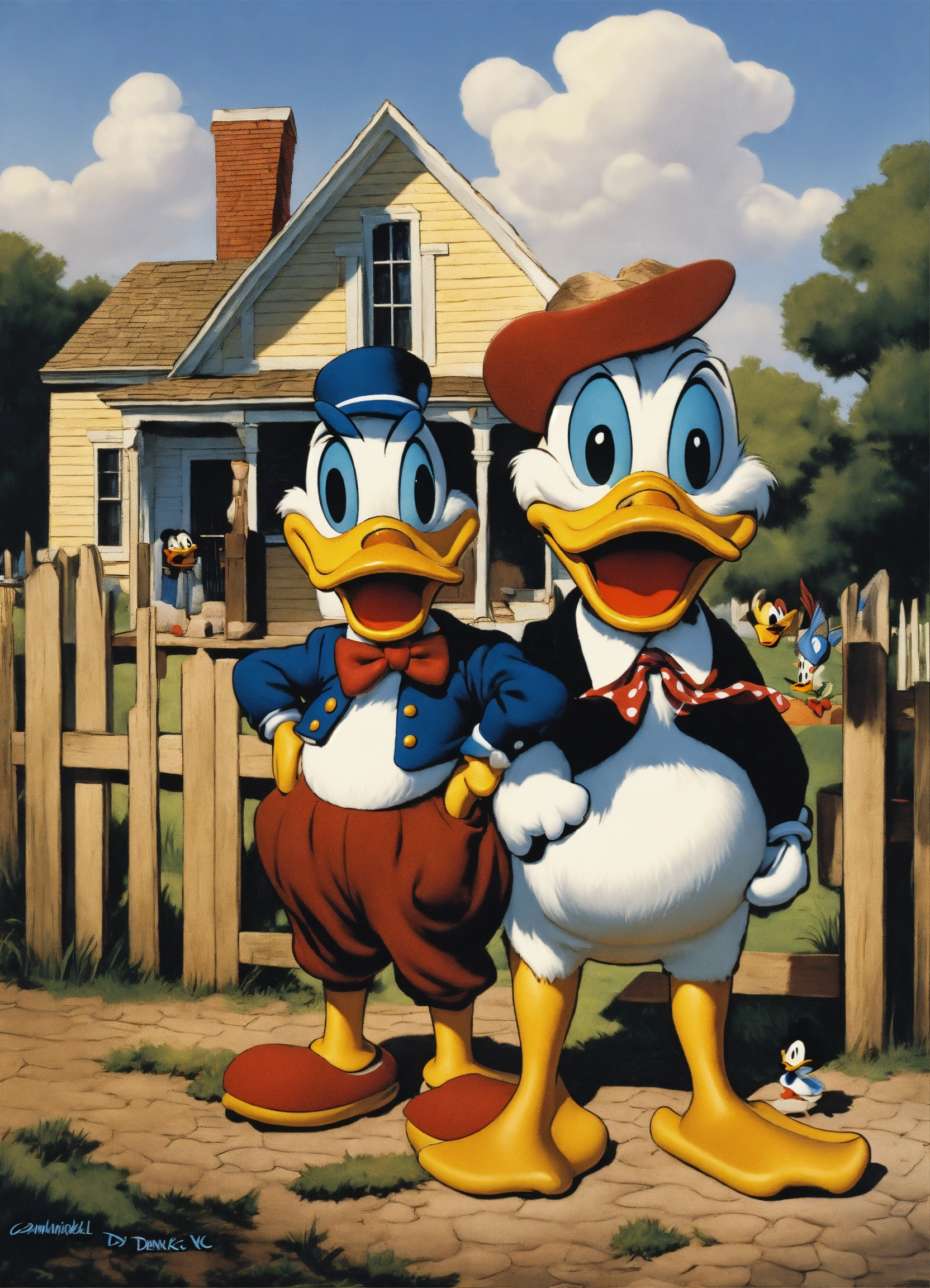 Lexica - "American Gothic by Carl Barks Donald Duck"