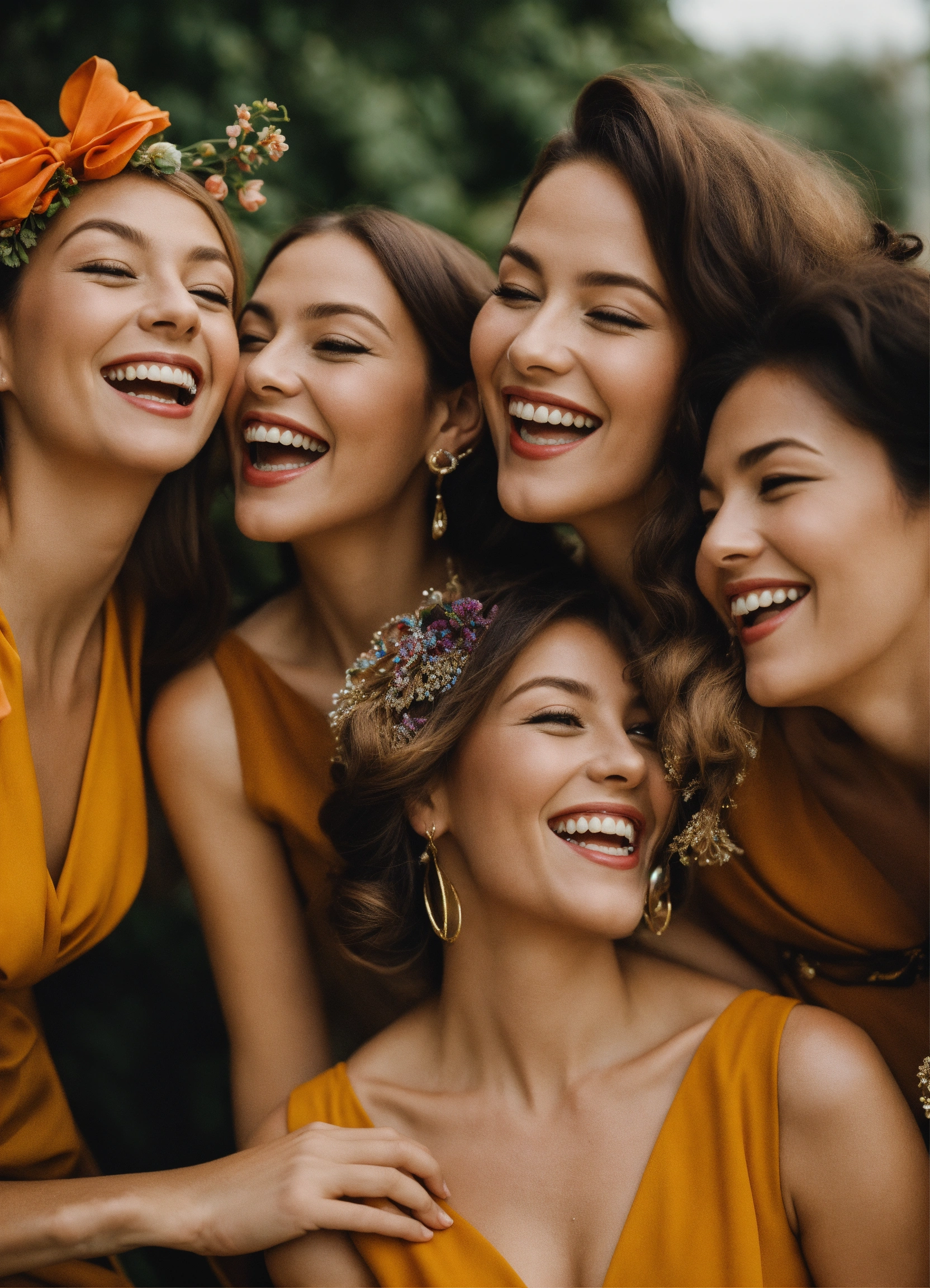Lexica - Portait of a group of elegant, joyful ladies laughing