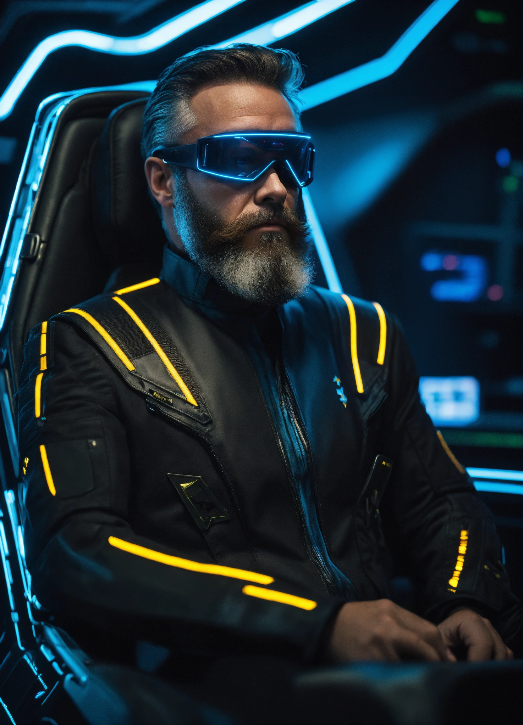 Lexica - 50 year old masculine star commander nice trim beard is ...