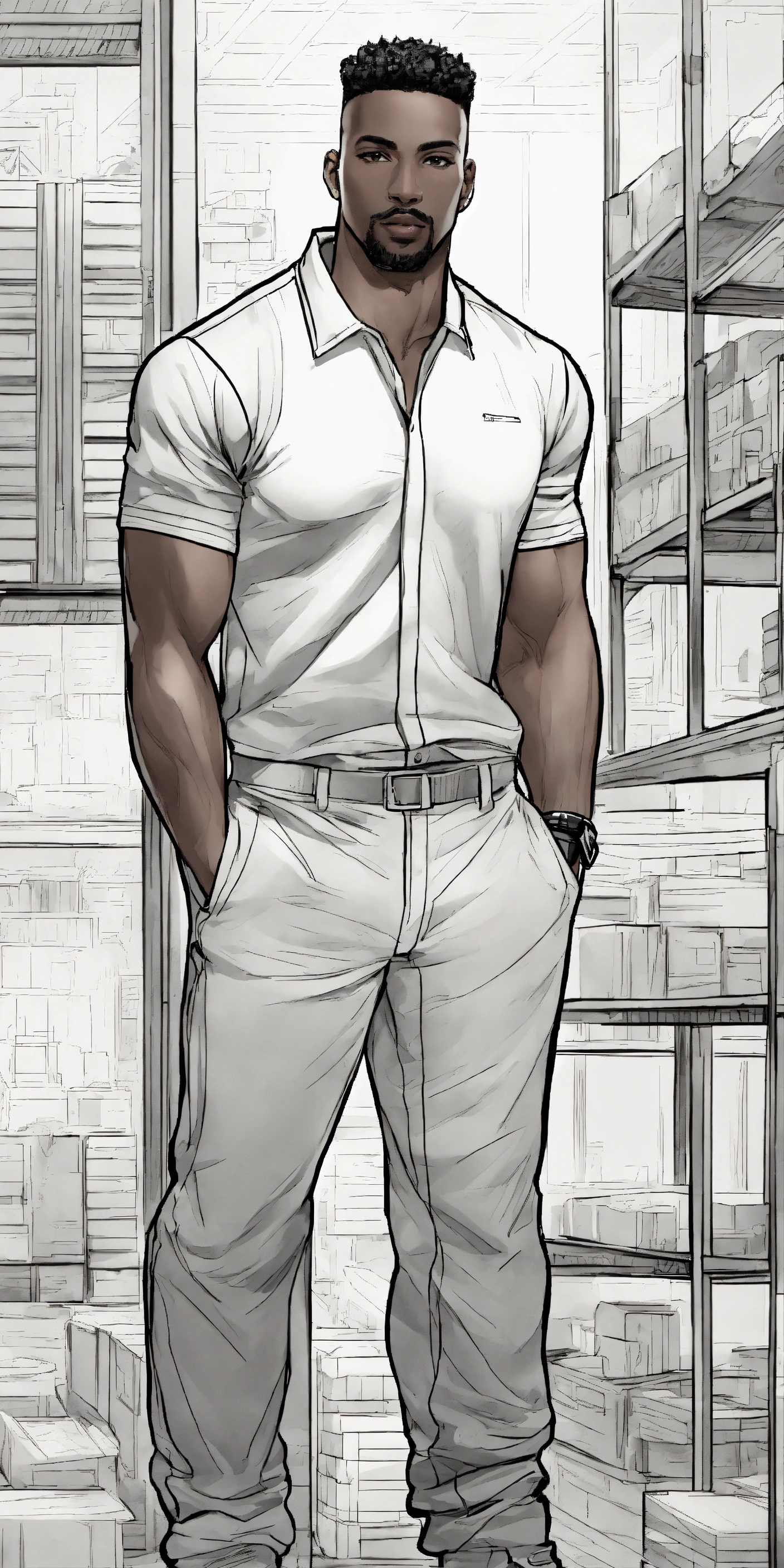 Lexica - Dark dark complexion fully clothed athletic man. Realistic ...