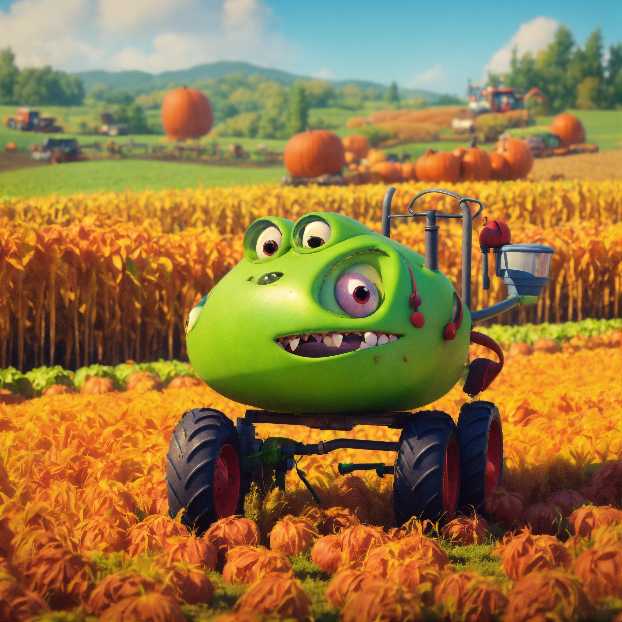 Lexica - Cute friendly monsters, of a pixar variety not classic movie ...