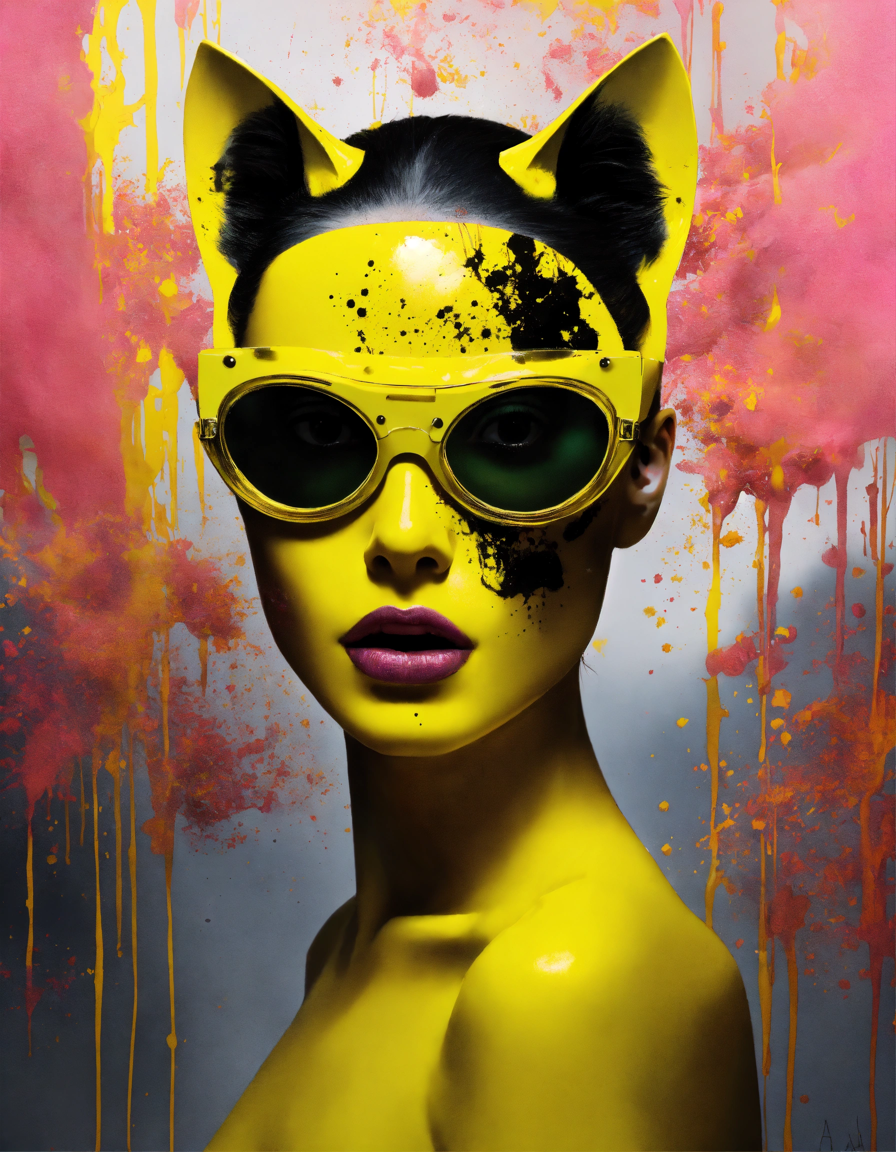 Lexica - Yellow and Pastel color front portrait Photography, a woman's ...