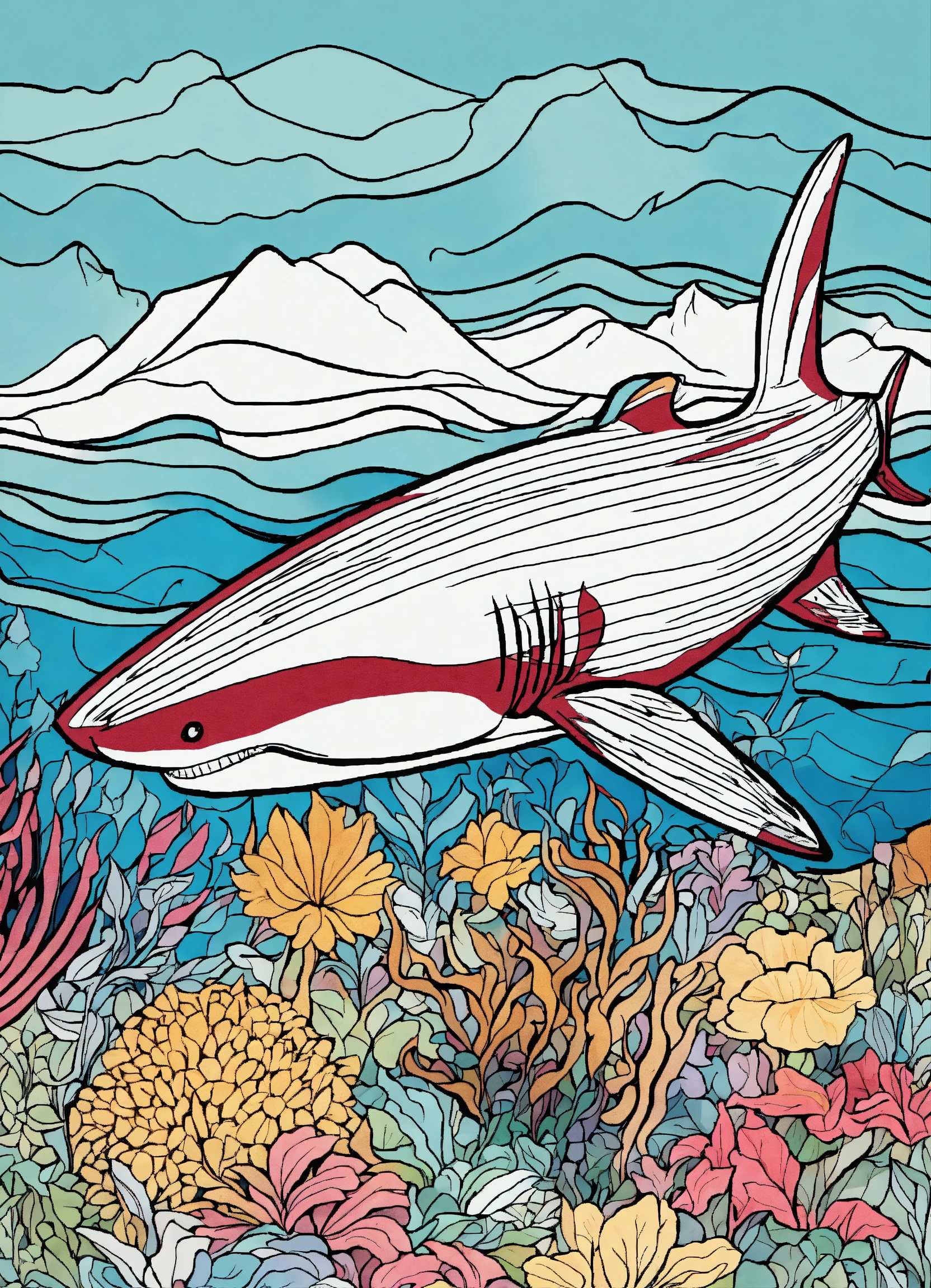 Lexica - Coloring page for adults, bold lines, dark lines, symmetrical ...