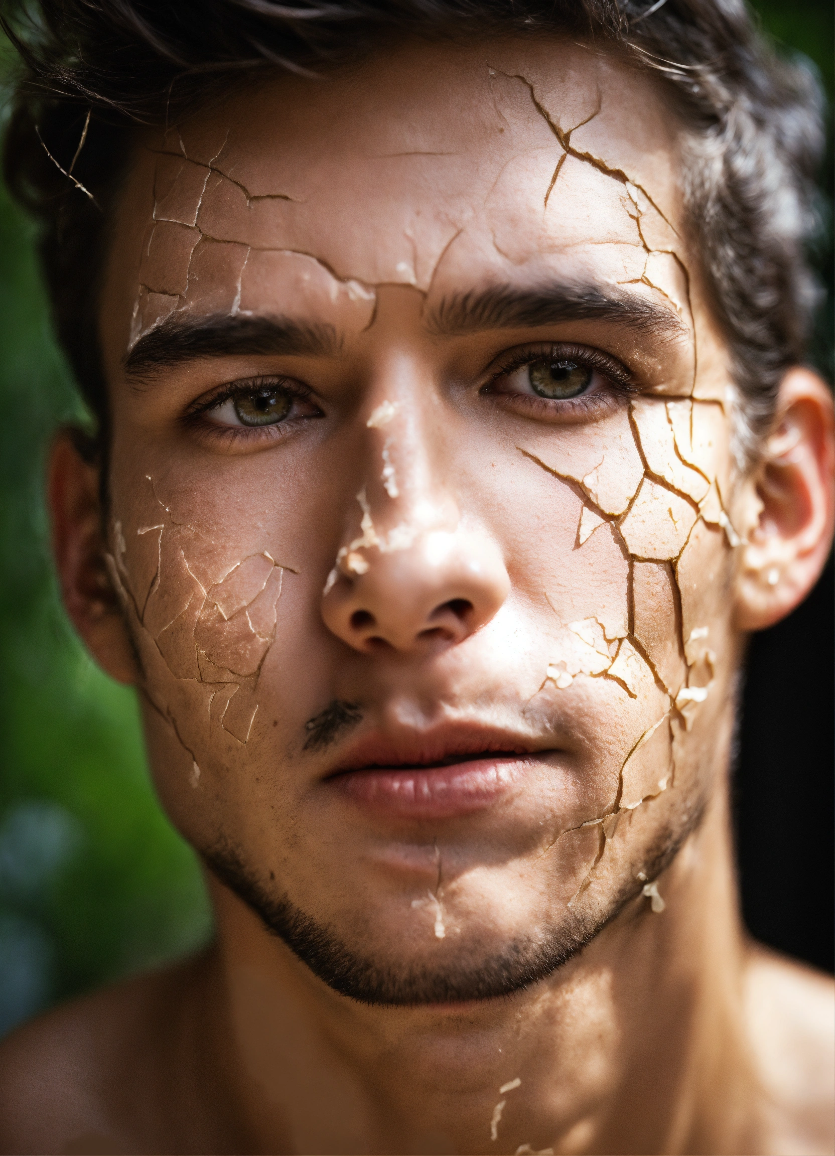 Lexica - Dry skin cracked skin face man