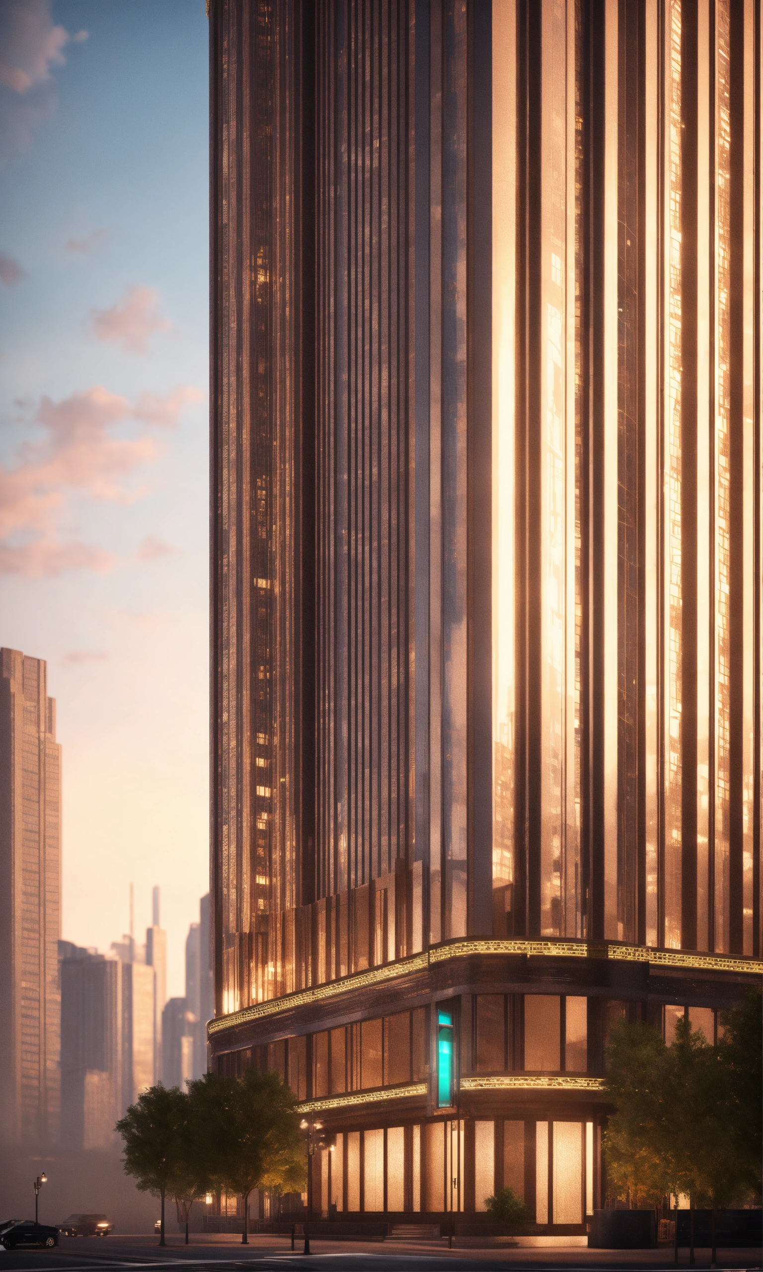 Lexica - Art Deco skyscraper, unreal engine render, 8k