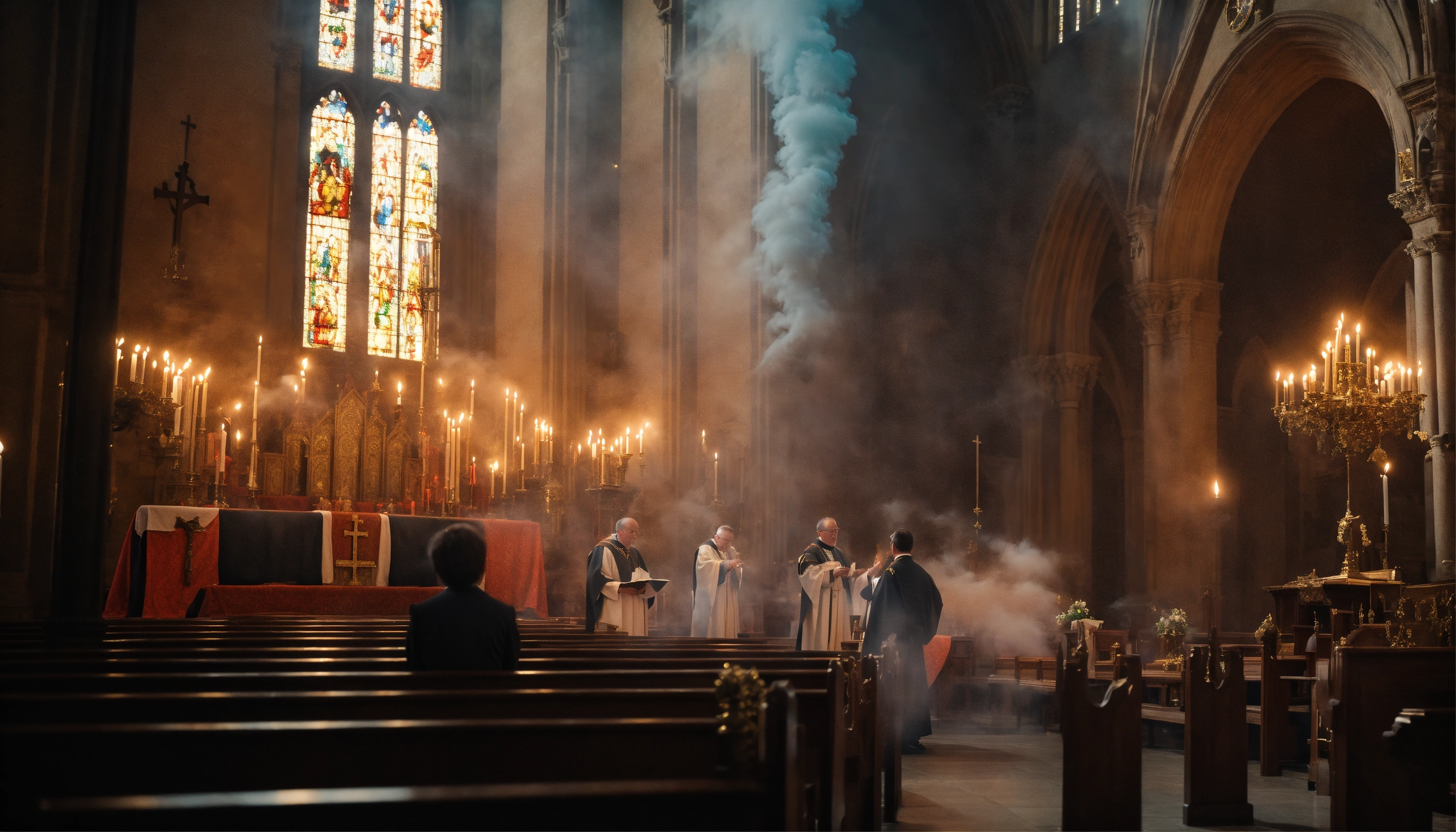 Lexica - A beautiful church being incensed and with lots of smoke, by ...