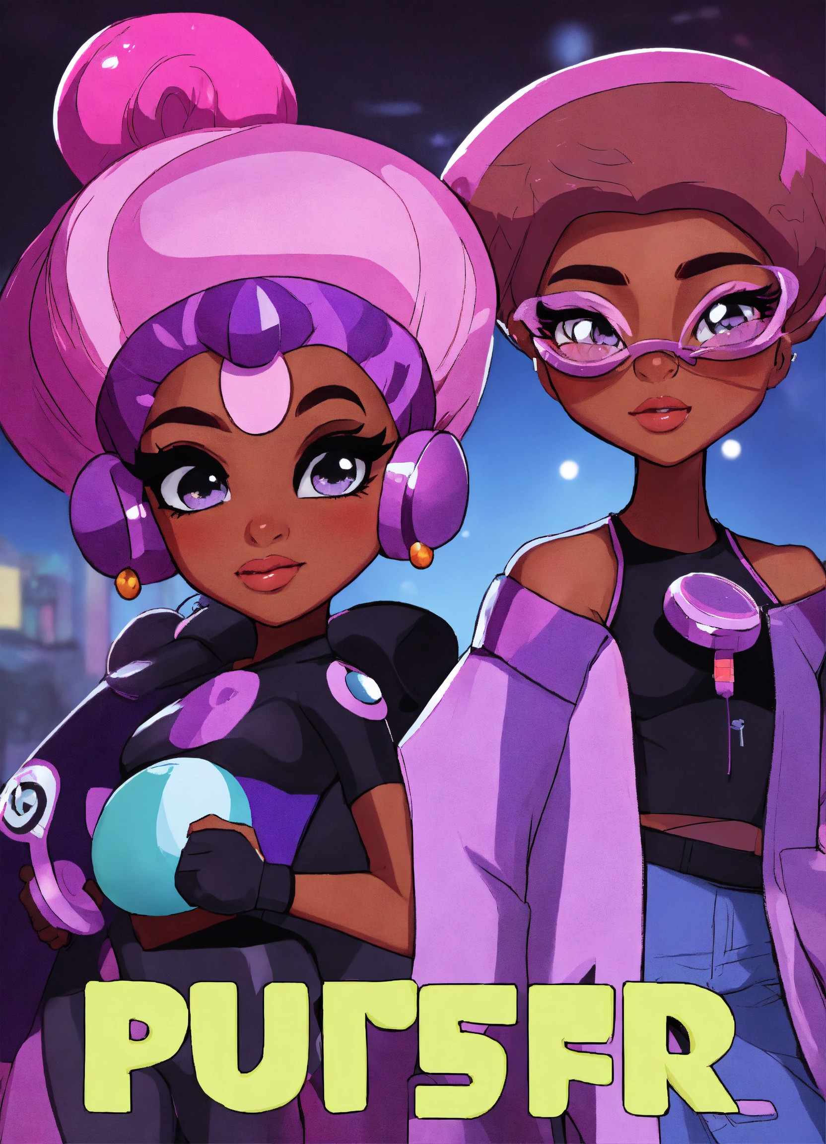 Lexica - Create a playful power puff girl inspired 4 black female ...