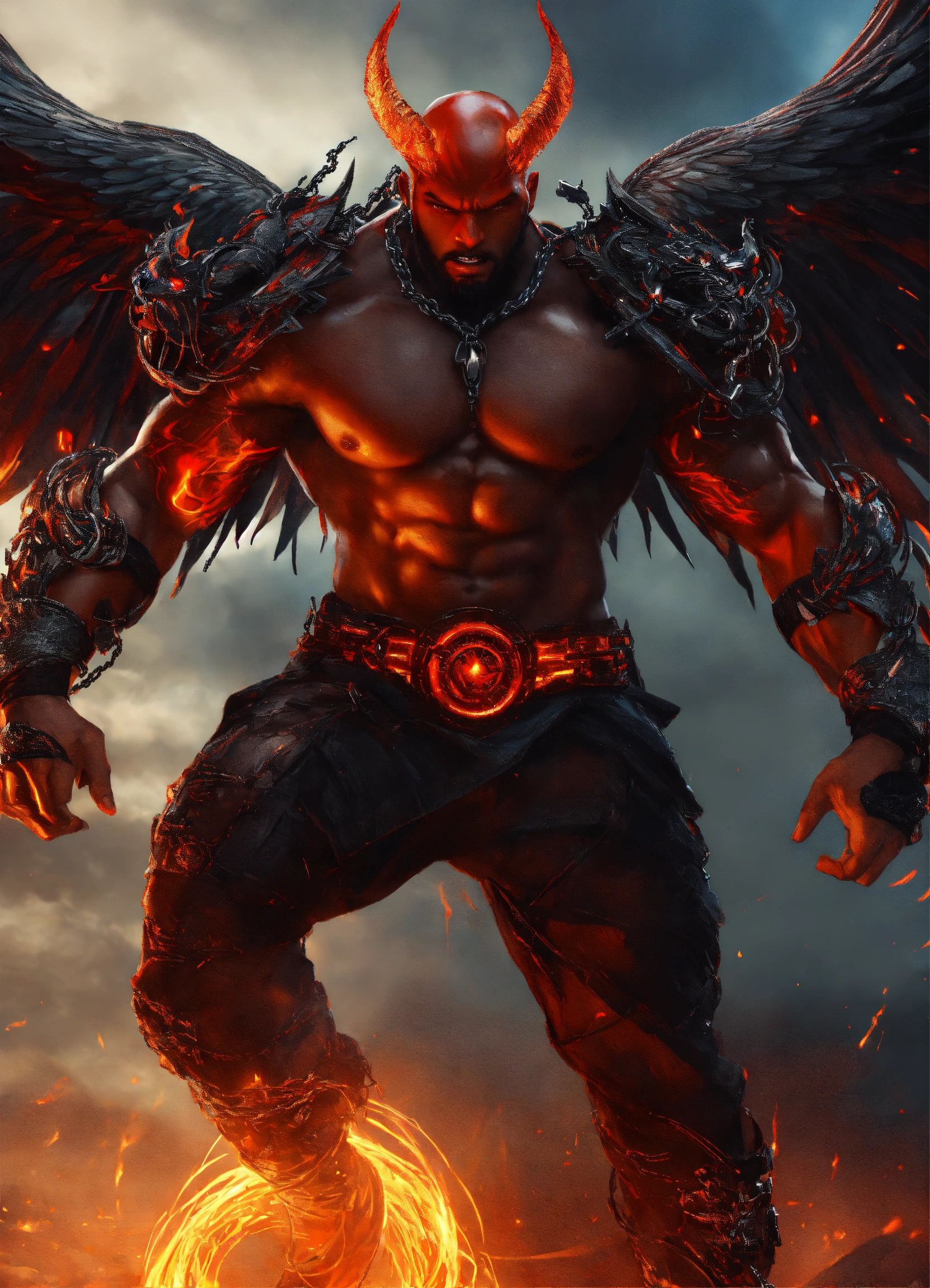 Lexica - Full body huge muscular evil futuristic black warrior ...