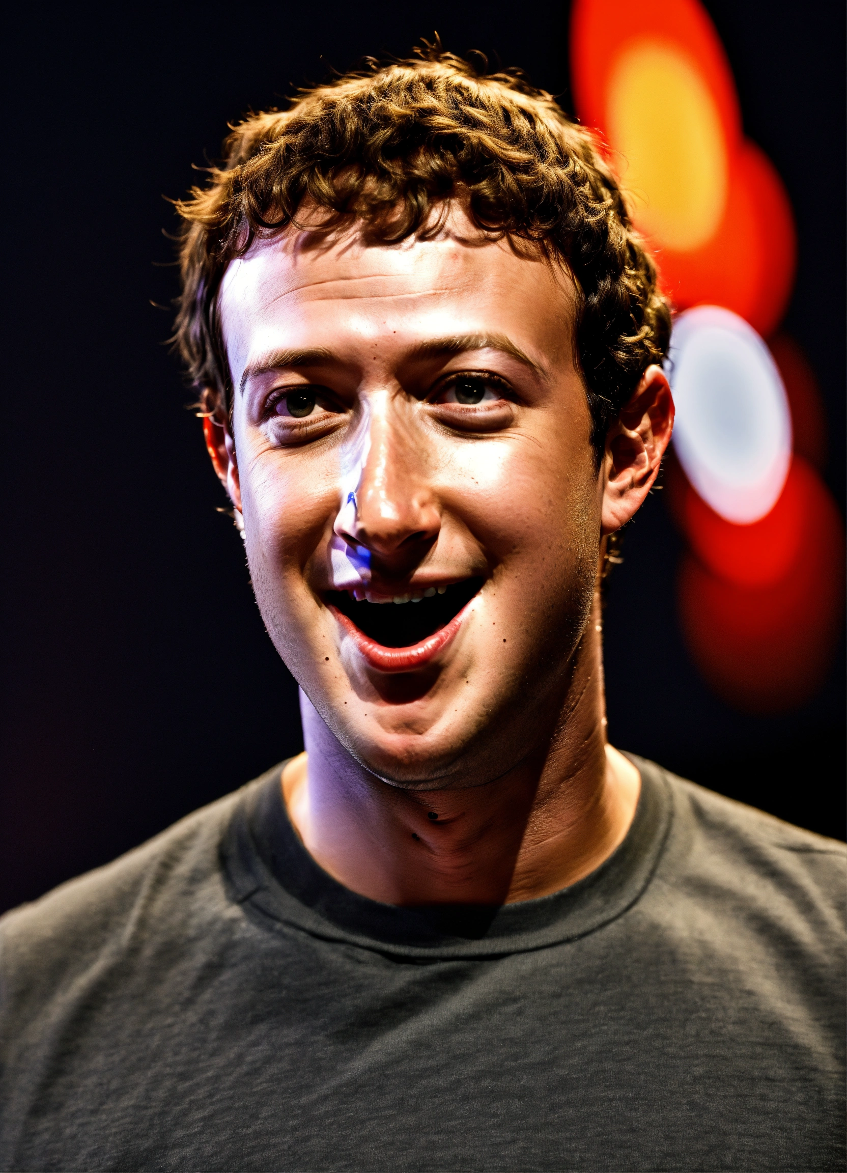 Lexica - Mark Zuckerberg, black background, evil.