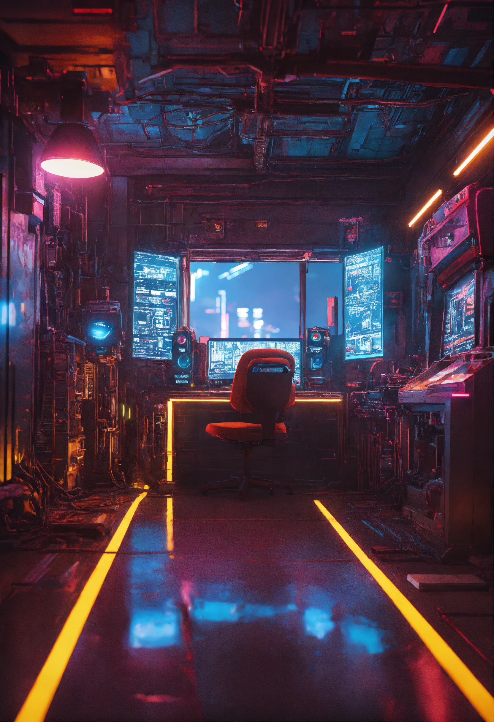Lexica - Mechanized room, cyberpunk, intricate details, Arnold render ...
