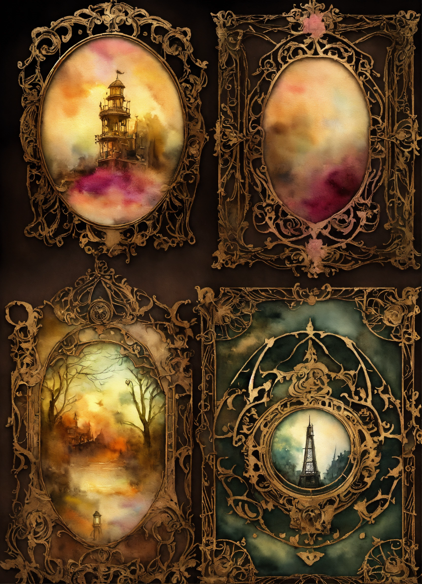 Lexica - Create detailed watercolor illustrations of goth steampunk ...