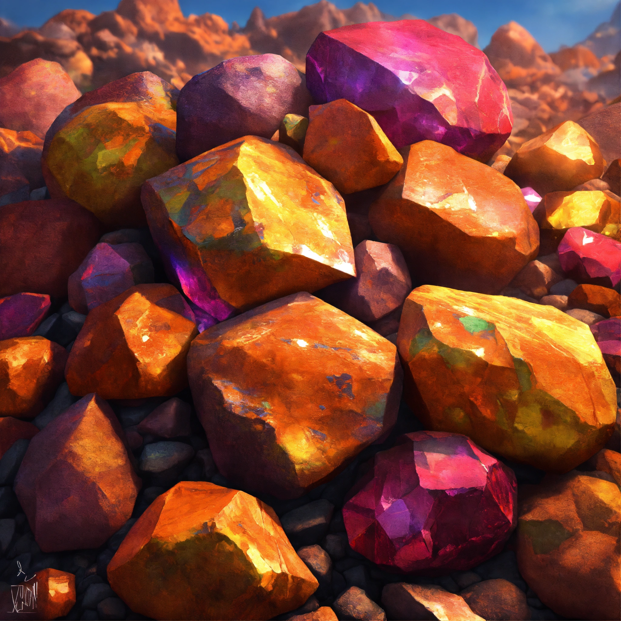 Lexica - Vibrant large rock with ore MMORPG