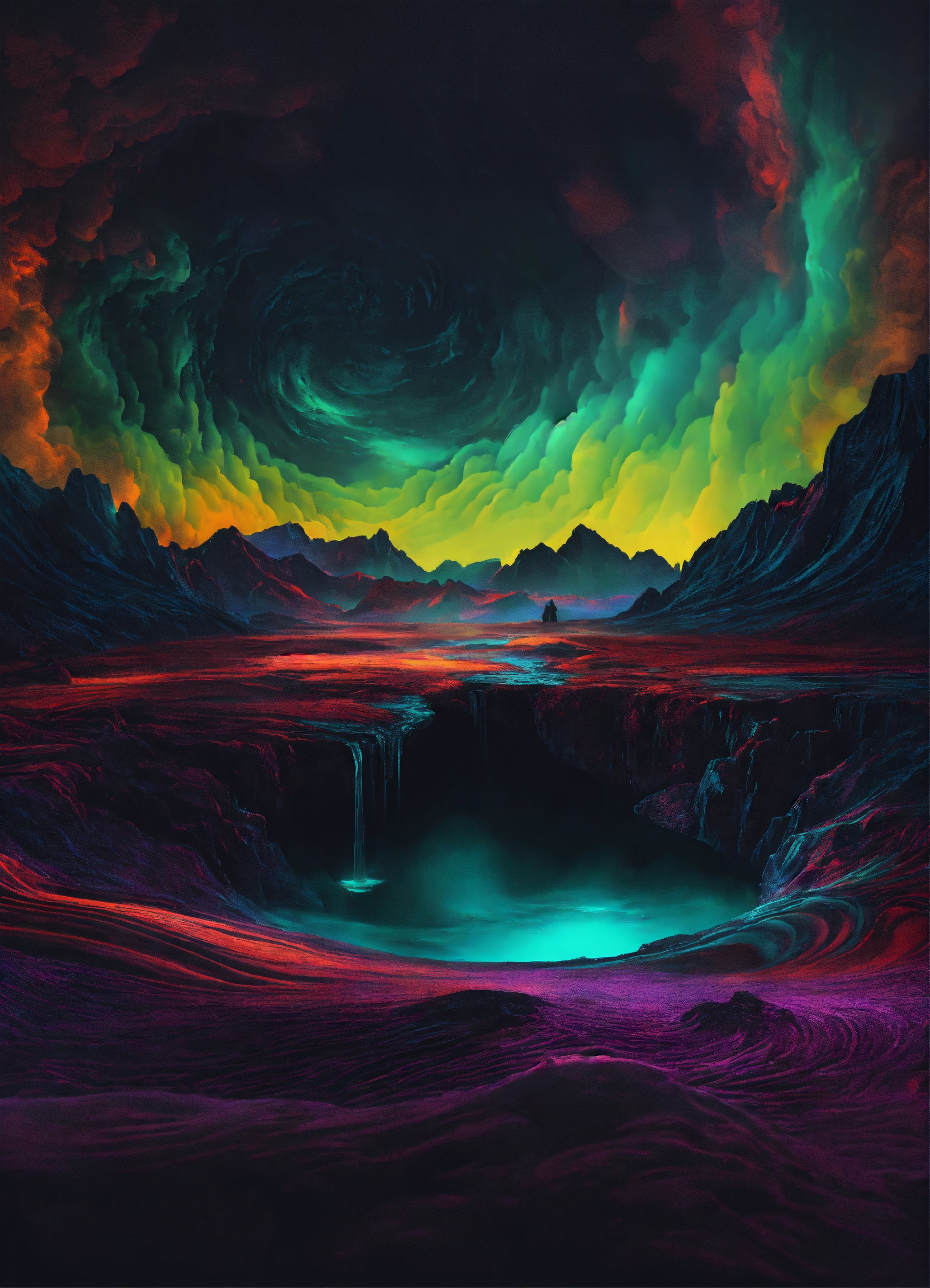 Lexica - Dark psychedelic background, dark black atmosphere