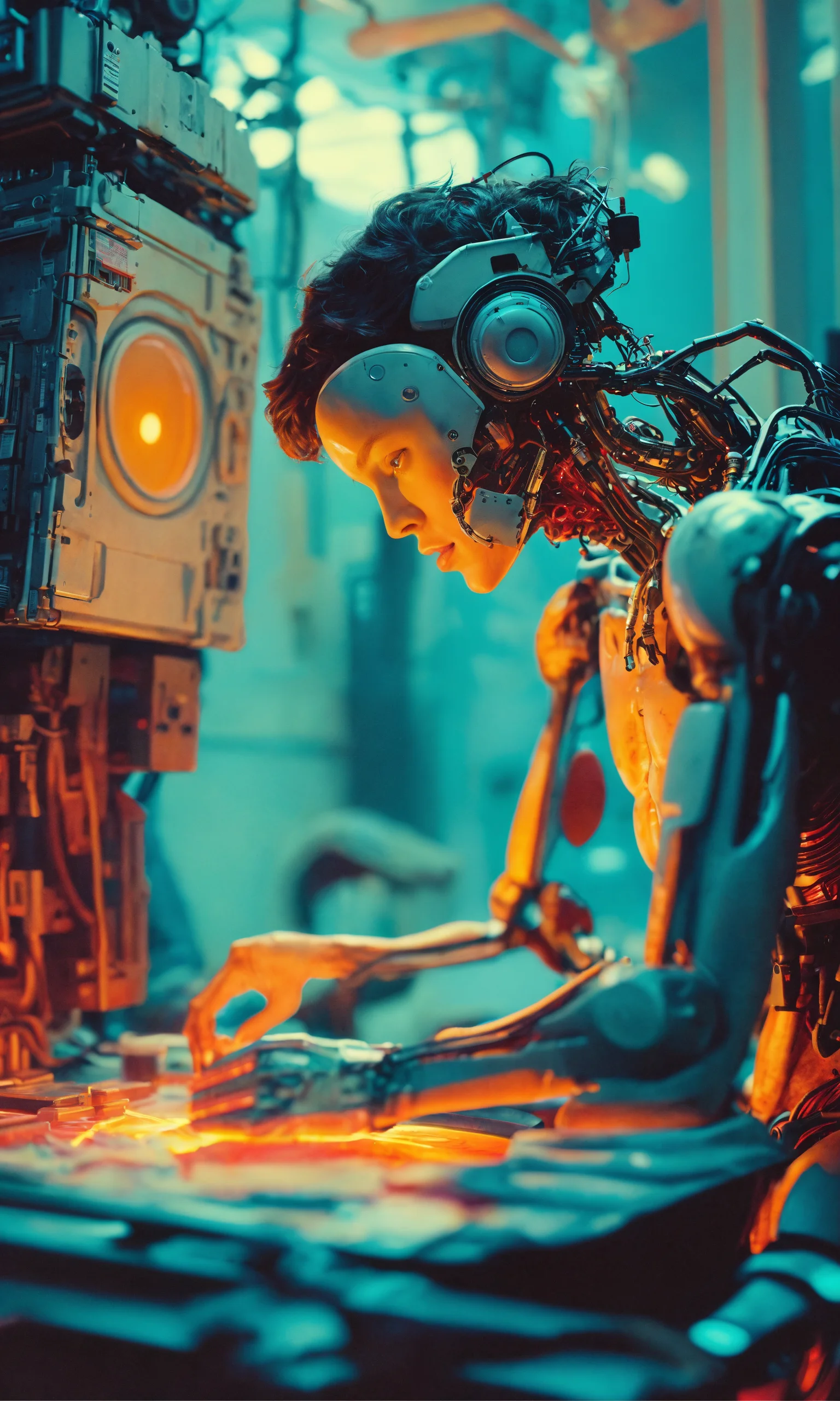 Lexica - Polaroid analog style Photography of A cyborg meticulously ...