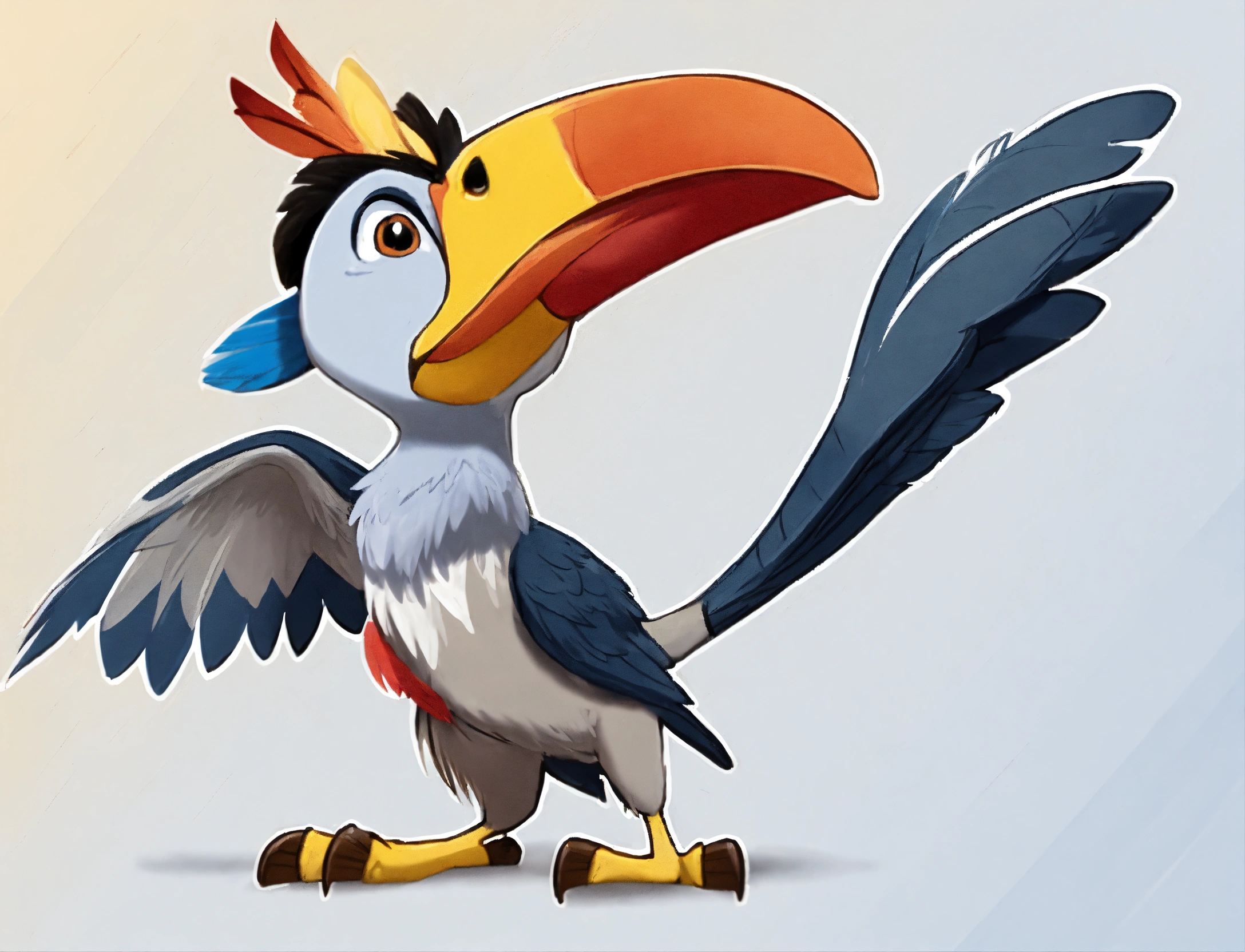 Lexica - Zazu yellow-billed hornbill, big-tailed bird, from Disney's ...