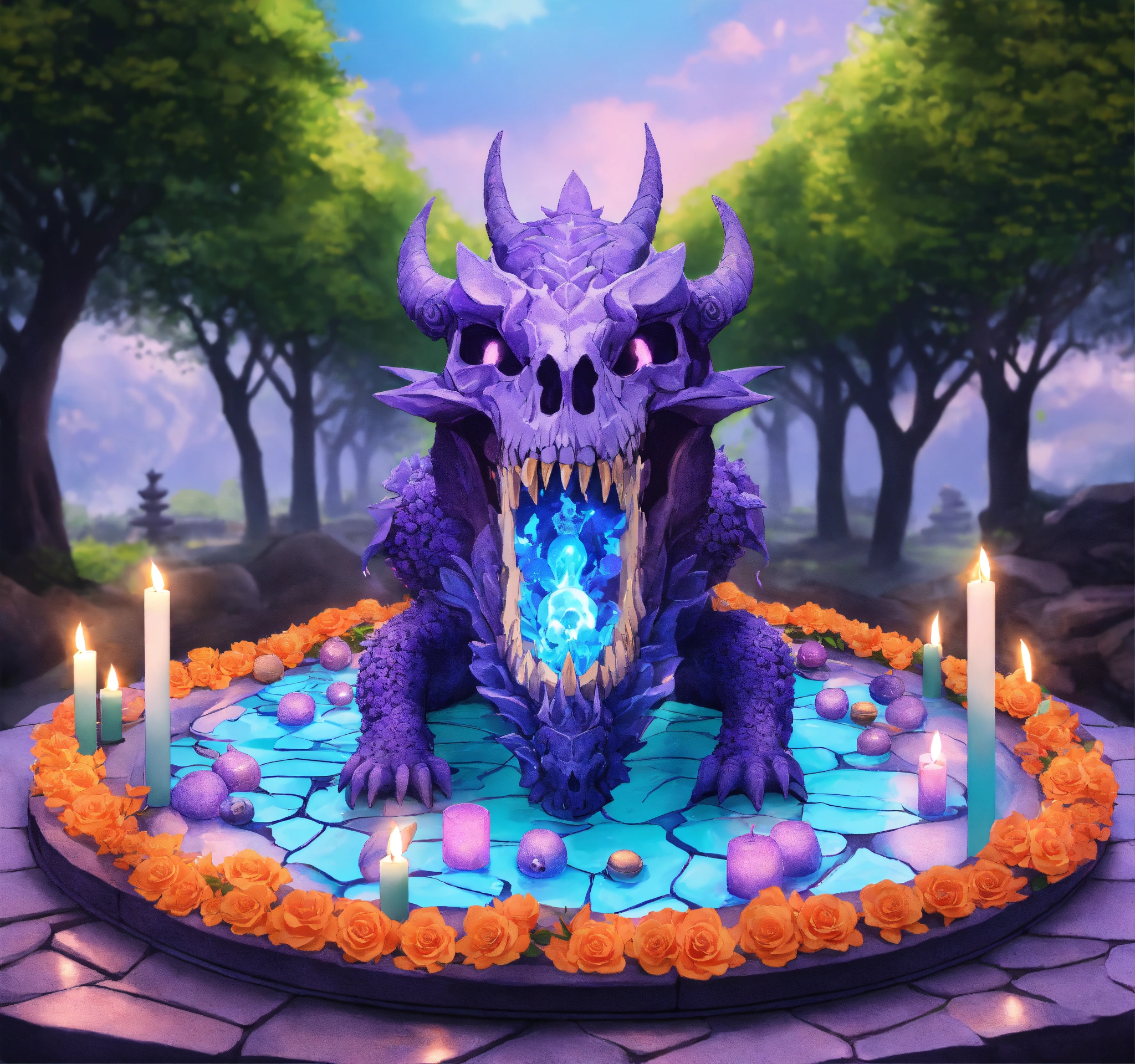 Lexica - A shrine worshipping a giant dead dragon's skeleton but ...