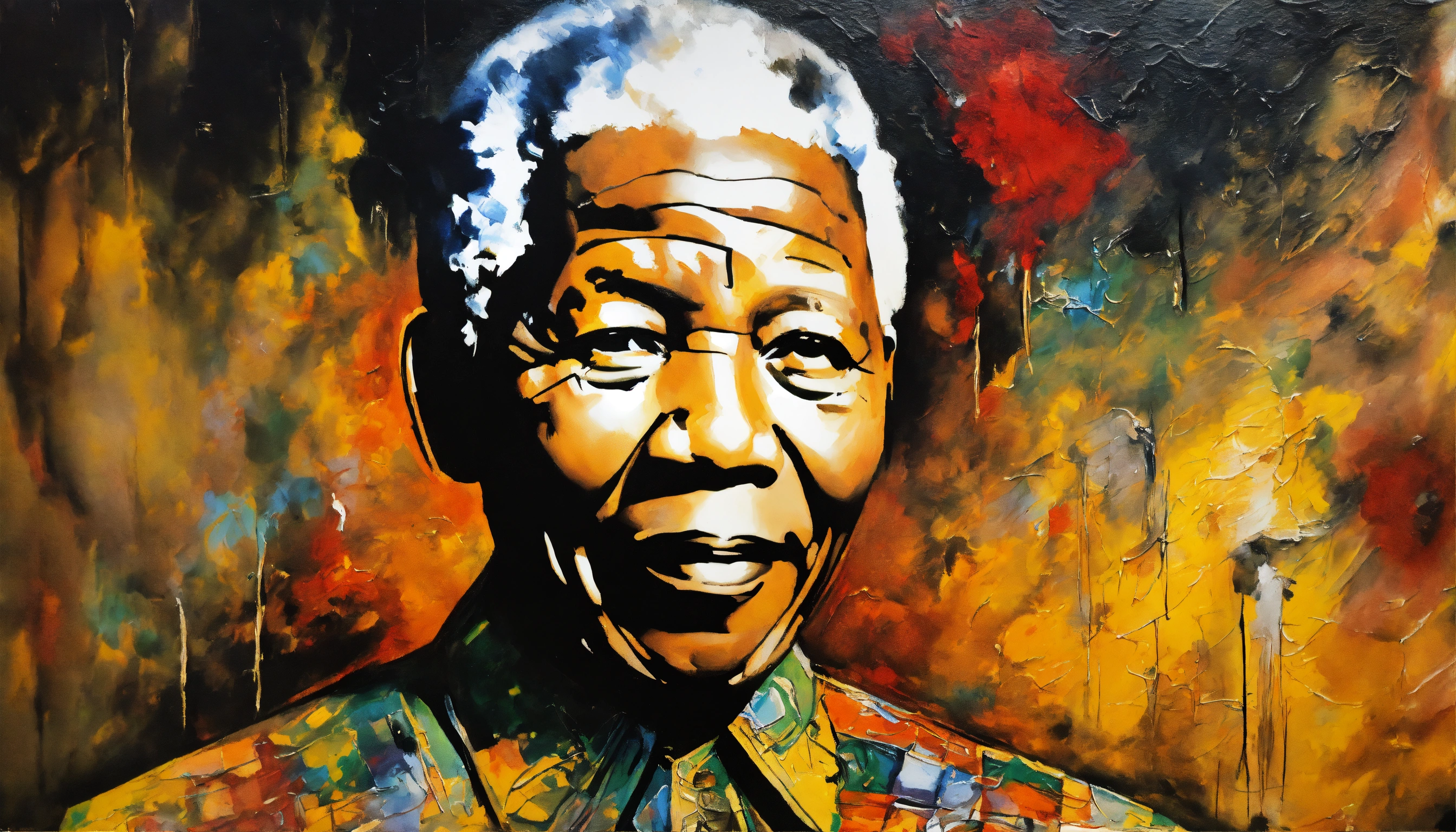 Lexica - Nelson Mandela (artist) abstract expressionism, detailed ...