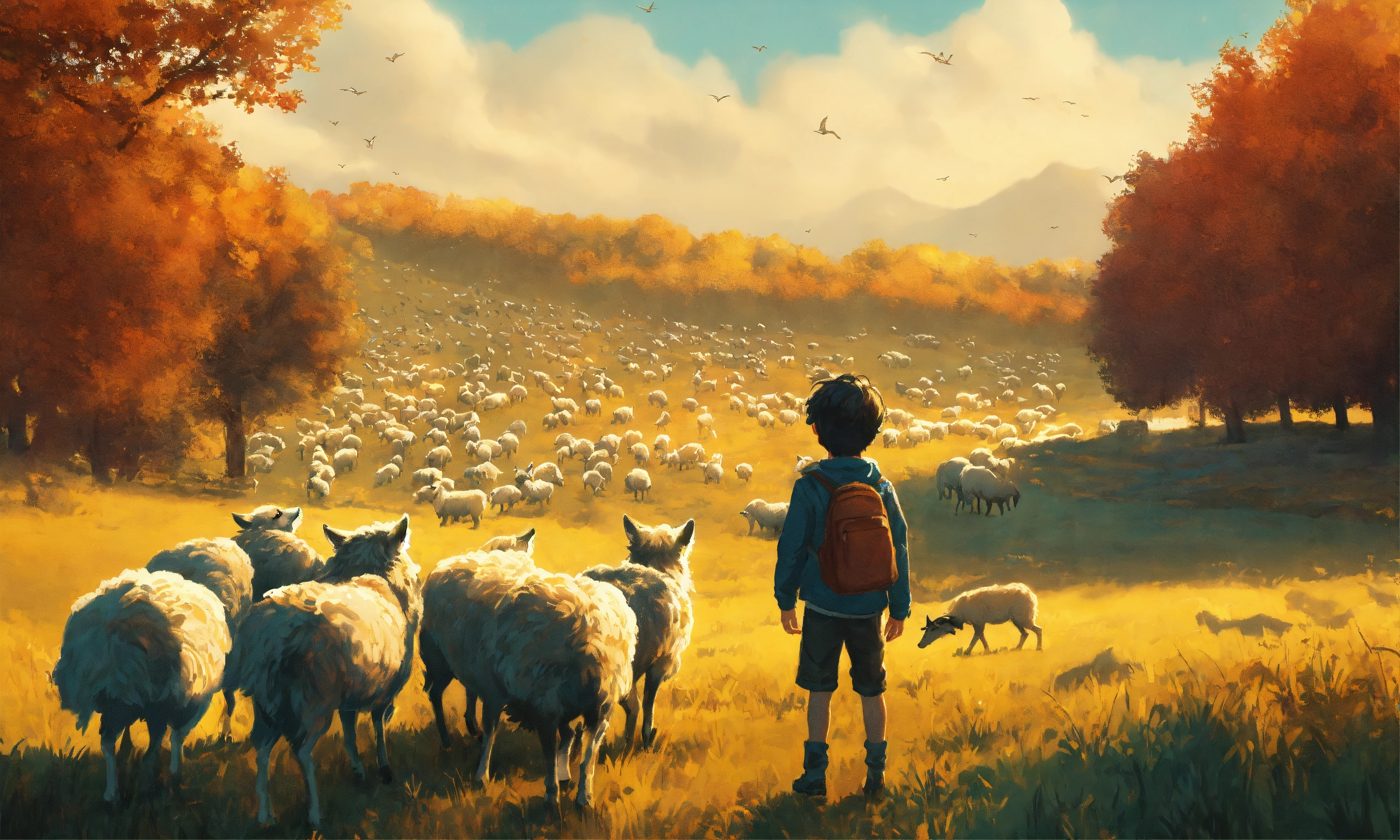 Lexica - Very high detailed 2d illustration closeup of boy watching ...