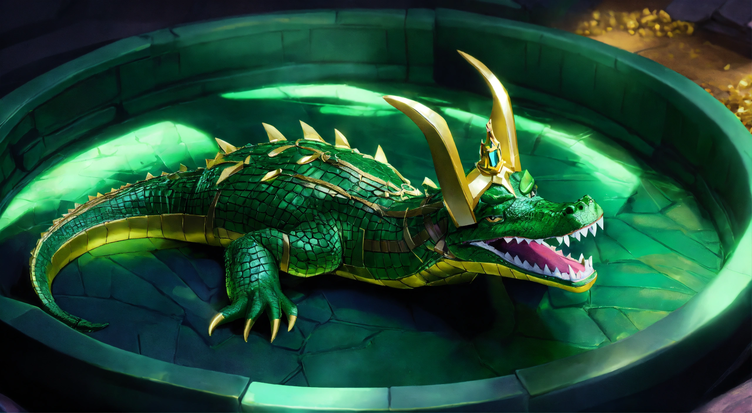 Lexica - Marvel animated alligator loki with golden loki crown zoomed ...