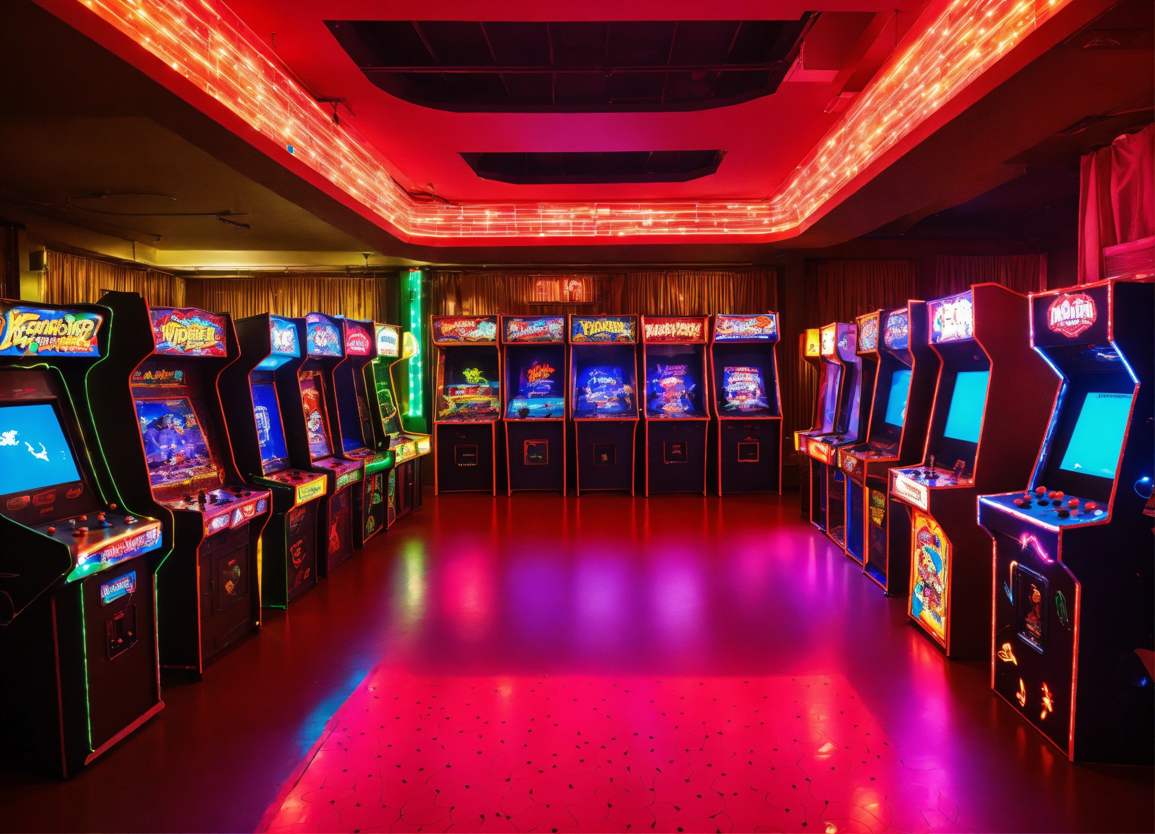 Lexica - Sci Fi retro arcade with lots of lights and a central circular ...