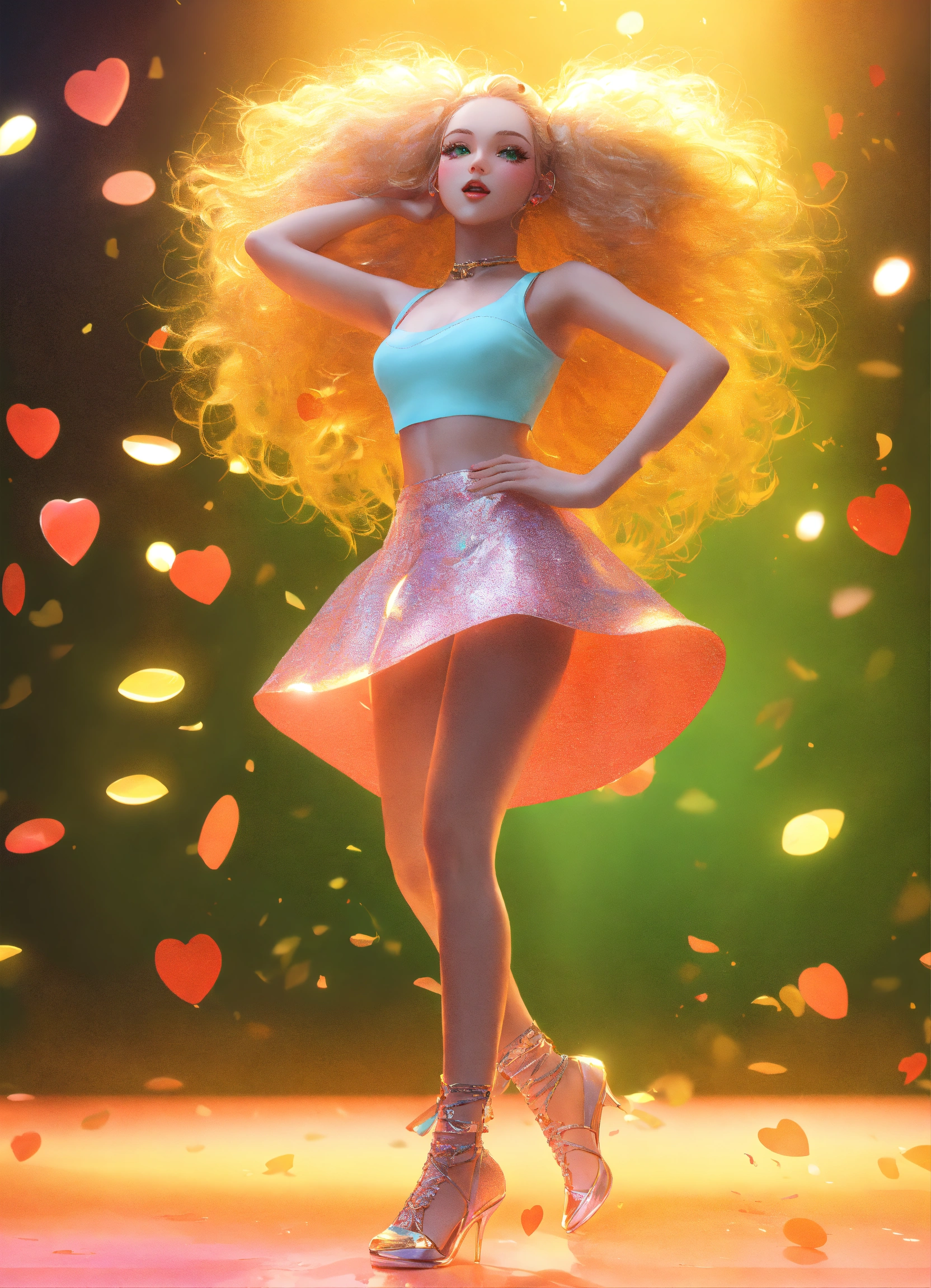 Lexica - **A Blender 3D rendering of one most beautiful and pretty 18-year-old female singer ...