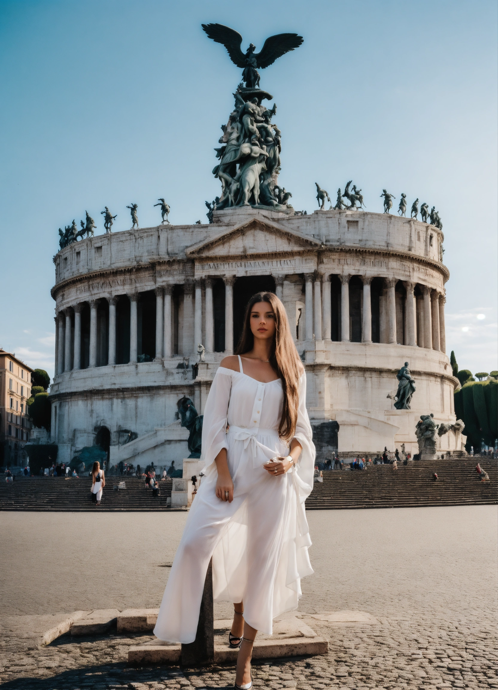 Lexica - Photo of rome at day with two female models and the Victor ...