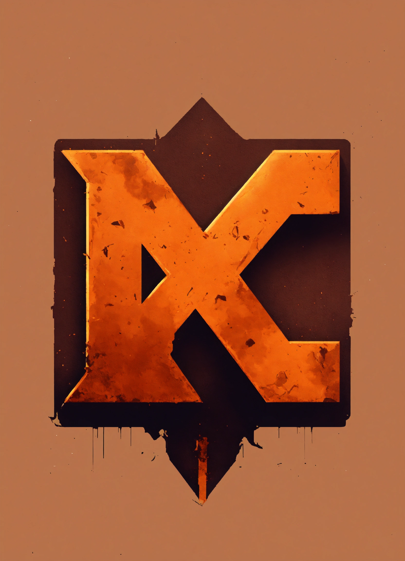 Lexica - A logo inspired by the game Rust that has the initials RF