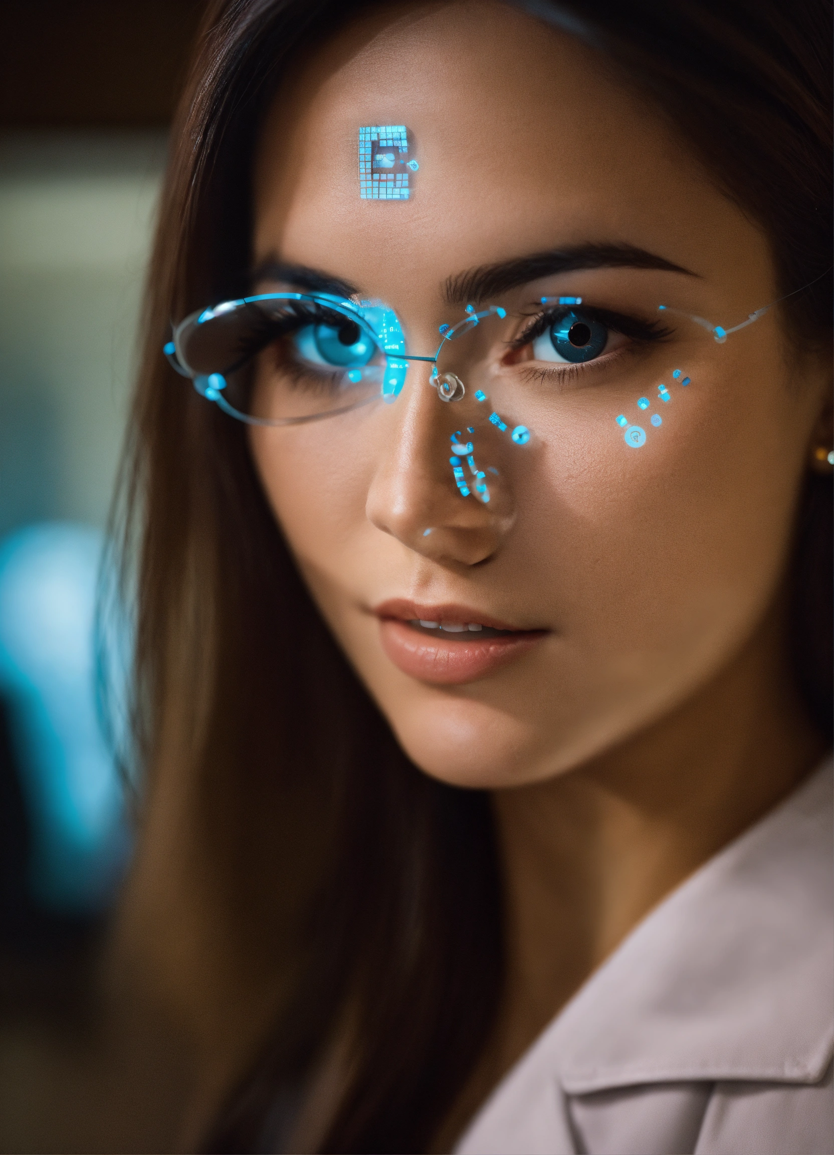 Lexica - A person has these smart contact lenses on, so she is in a ...