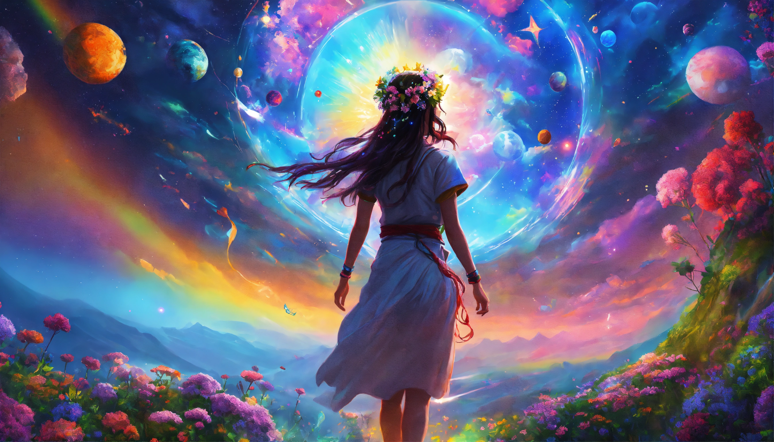 Lexica - Cyberpunk digital painting of a woman surrendering deep to ...