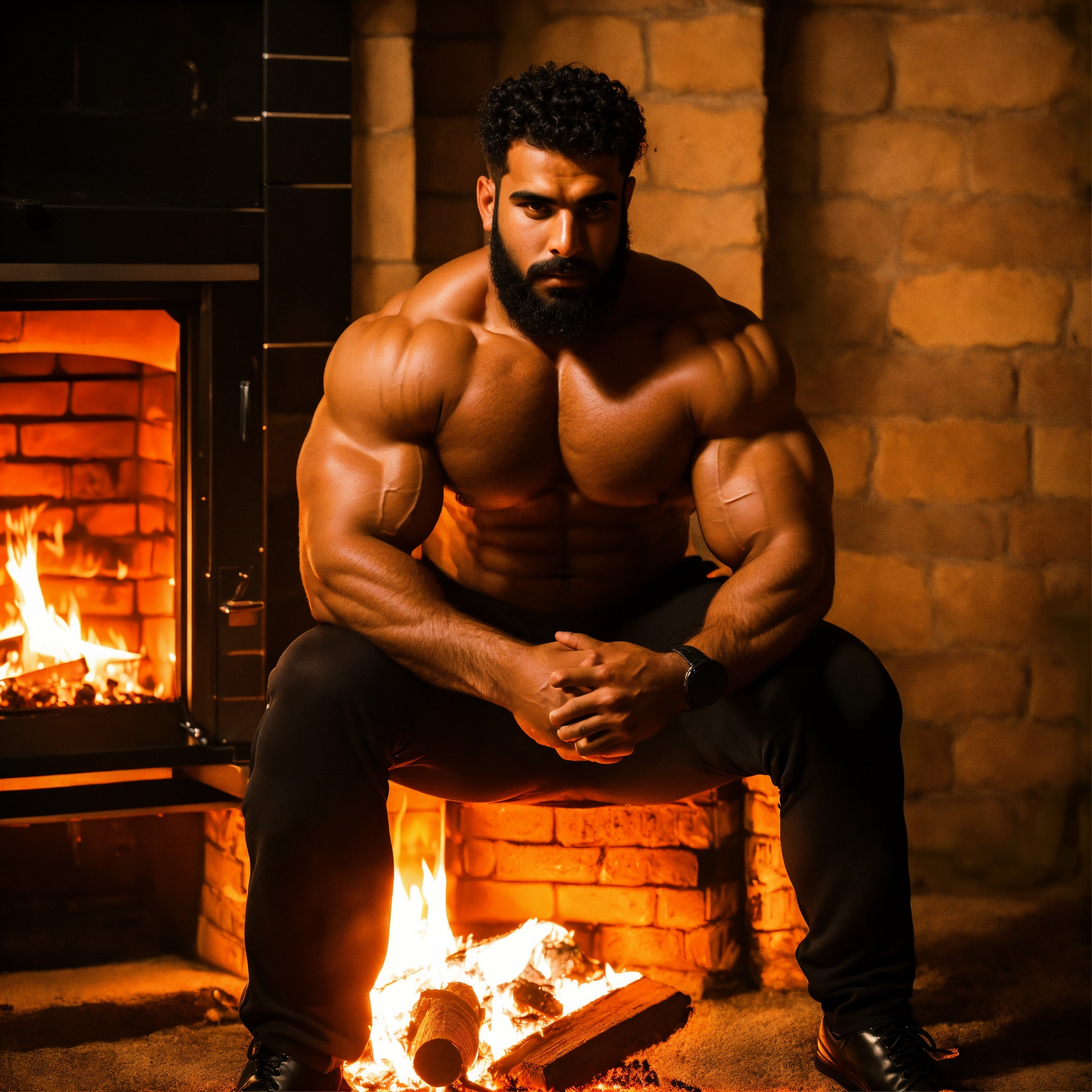 Lexica - 30-year-old hairy Libyan man with big muscles, big bodybuilder ...