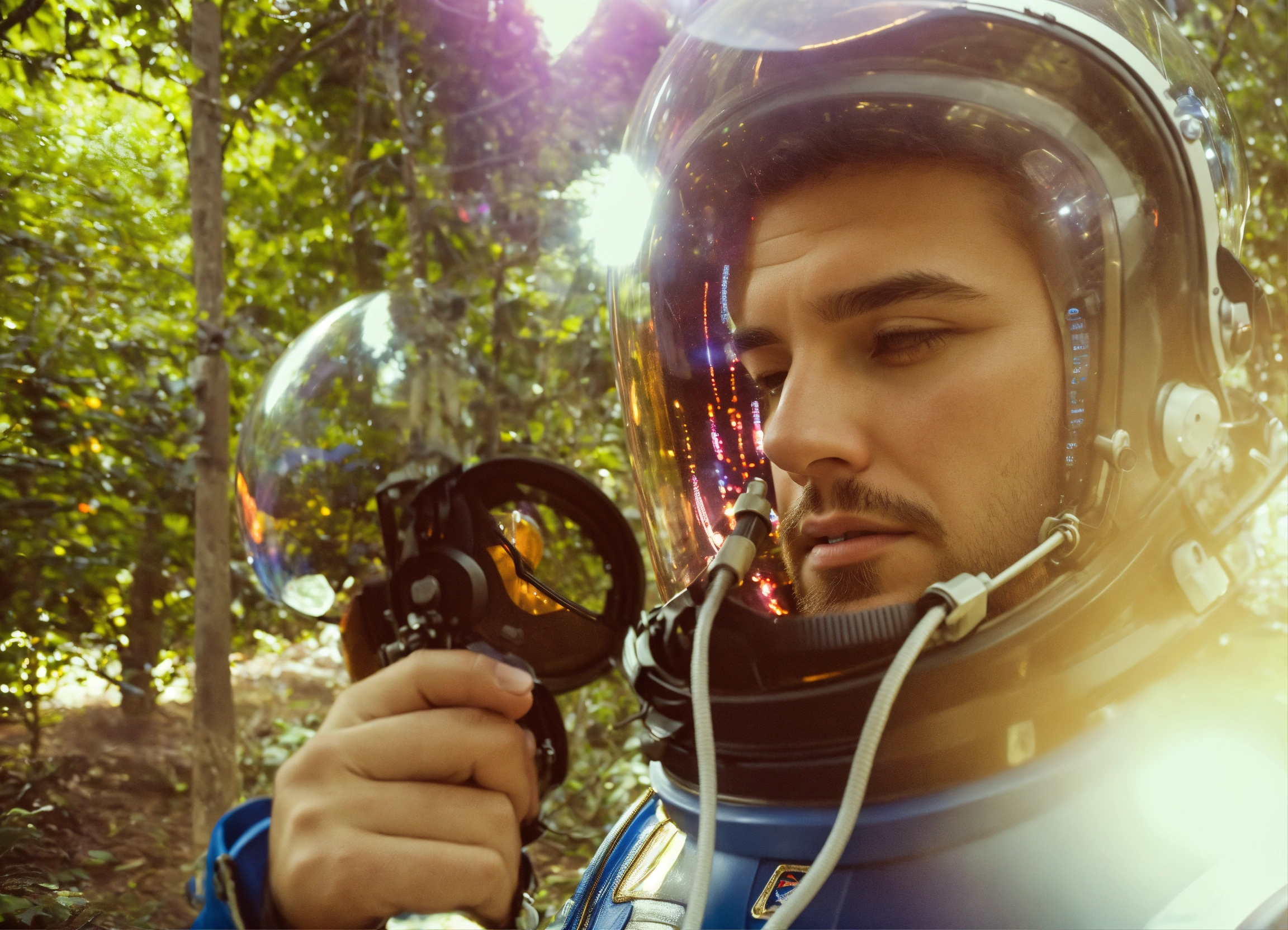 Lexica - This man in a sci fi nasa punk style space suit, with the ...