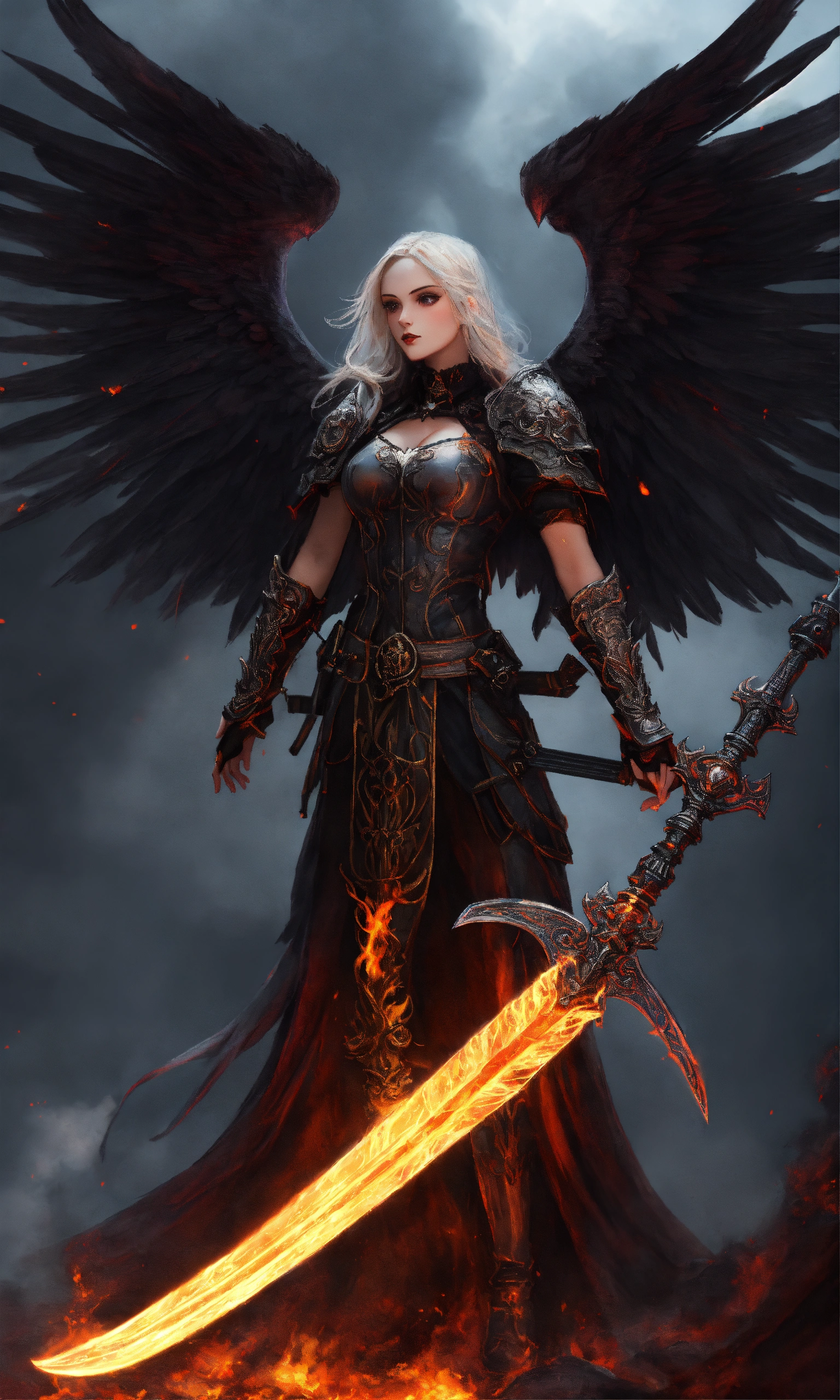 Lexica - Gothic Angel With Flame sword