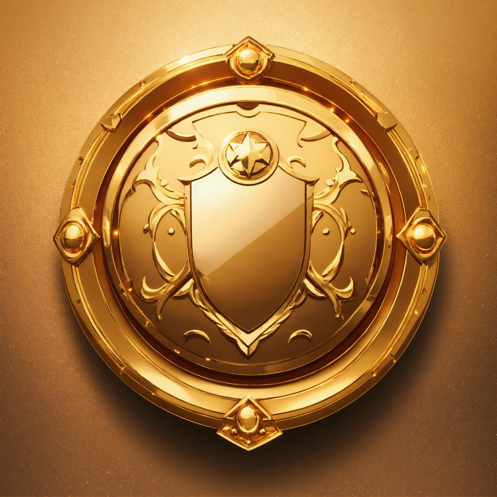 Lexica - Round gold shield game icon