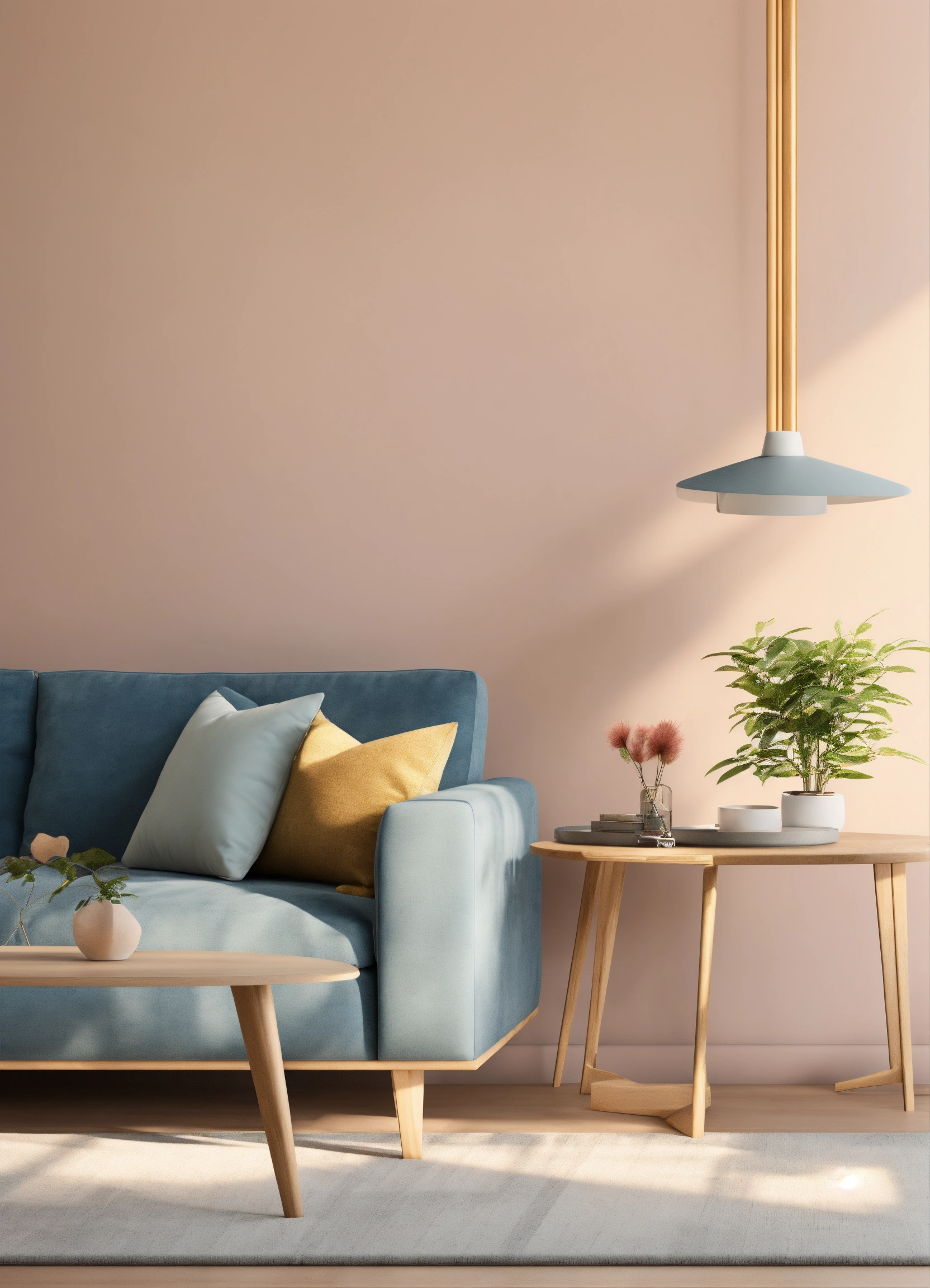 Lexica - Living room wall 3 tables frame mock up realistic angle wiev ...