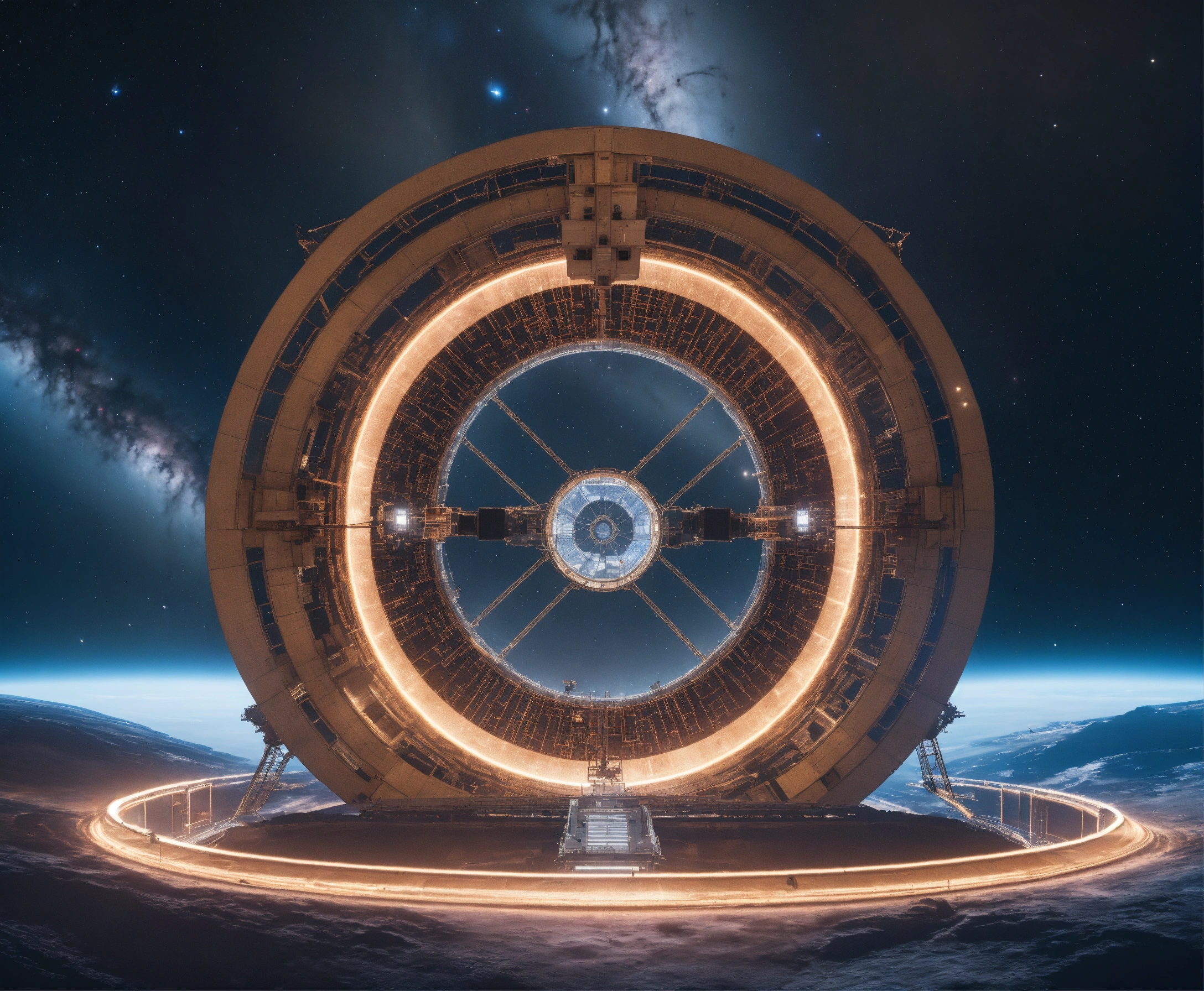 Lexica - A highly realistic photo from a distance view of a futuristic ...