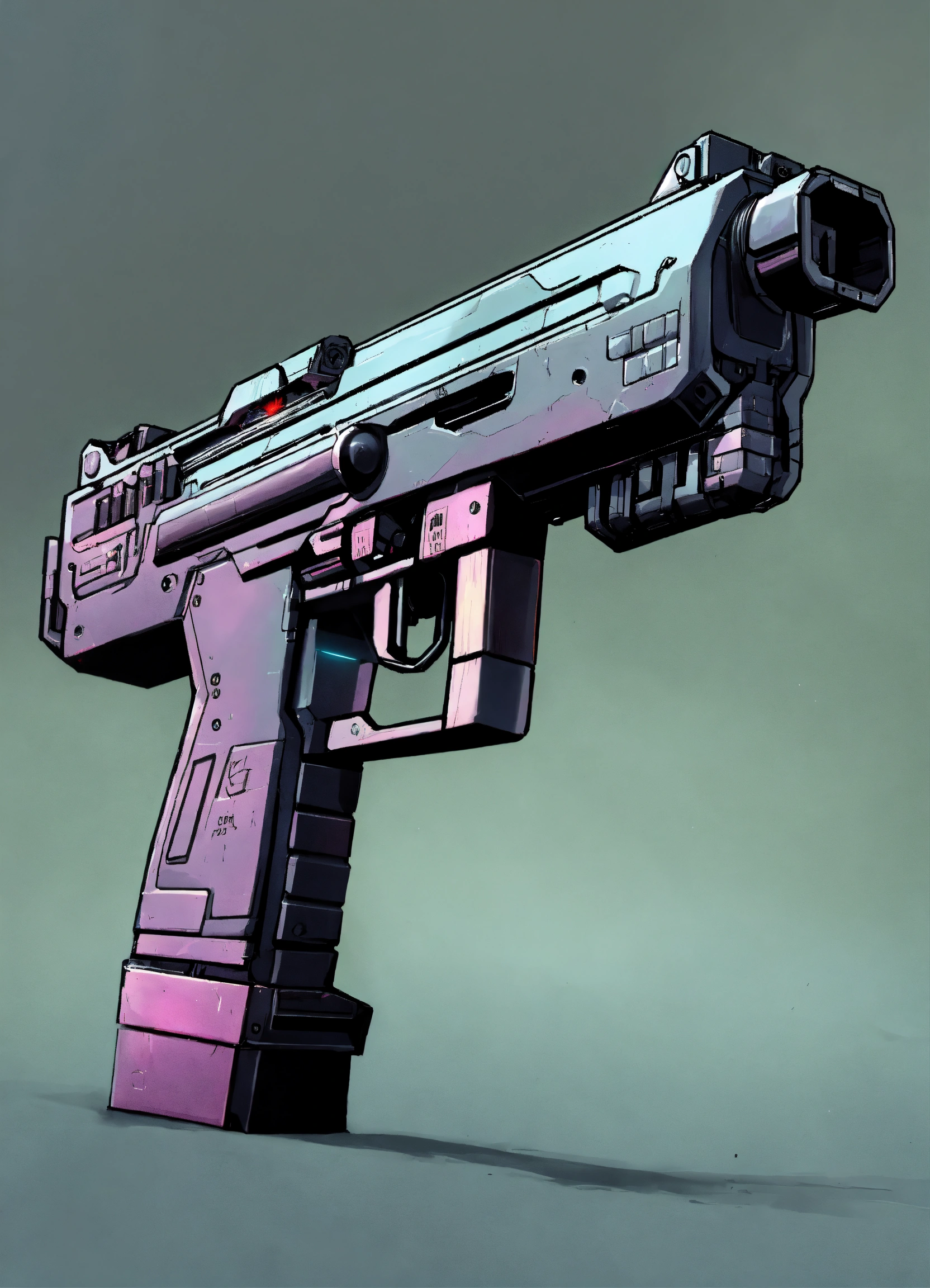 Lexica - Cyberpunk machine pistol like a gun metal gray out mac-10 ...