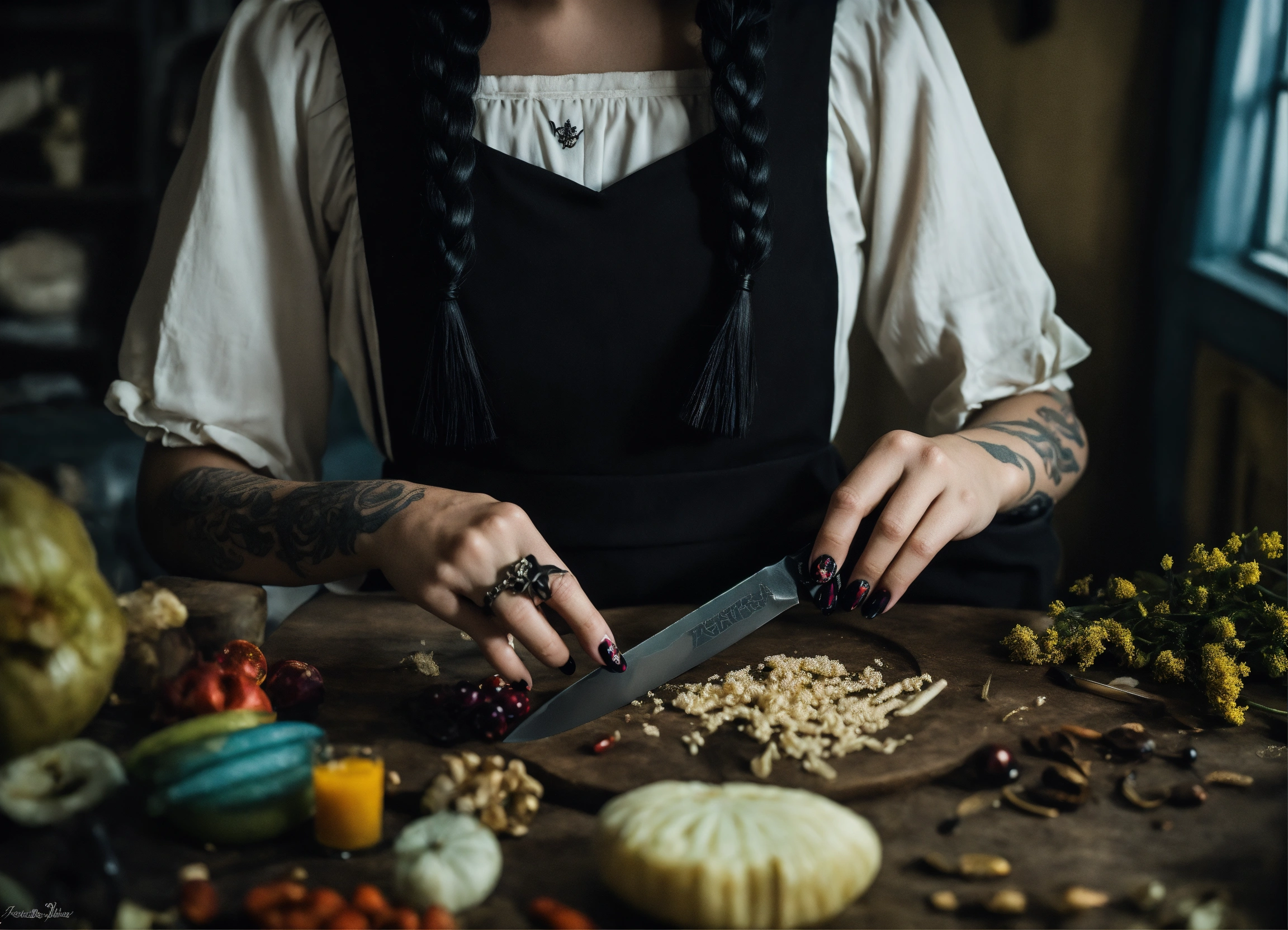 Lexica - Wednesday Addams from the series, black hair braided full ...