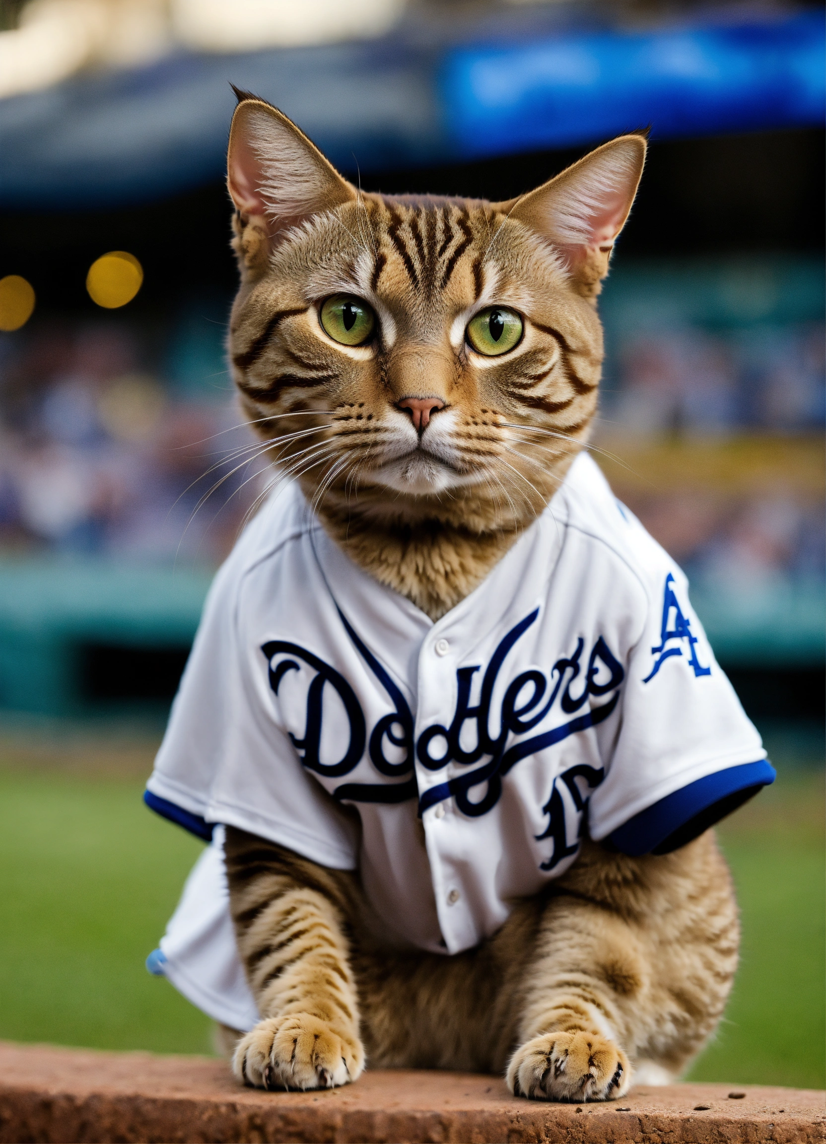 Lexica - Heathcliff the cat in a dodgers jersey