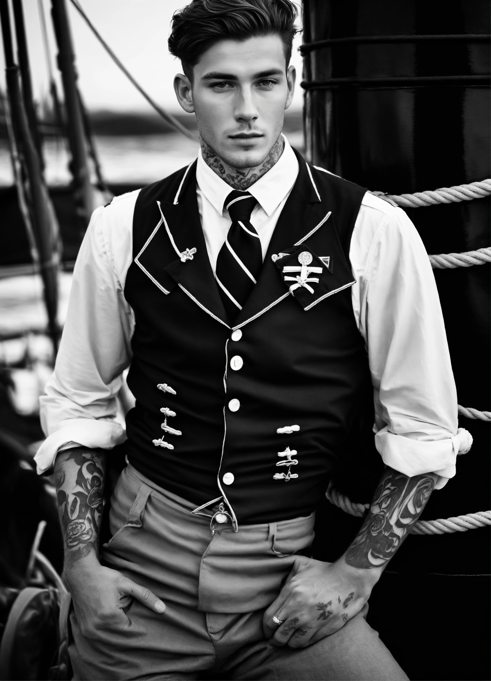 Lexica - Photorealistic, blackandwhite, young male, art, artdeco ...