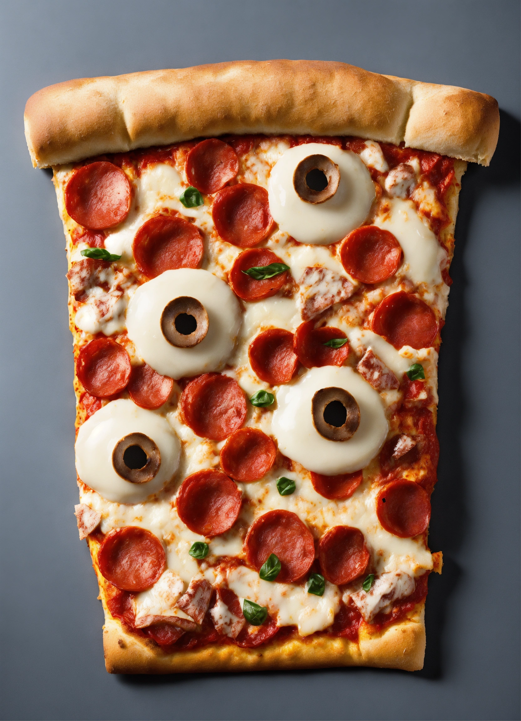 Lexica - Pizza face, gross ,eyes, mouth nose, tongue, funny realistic
