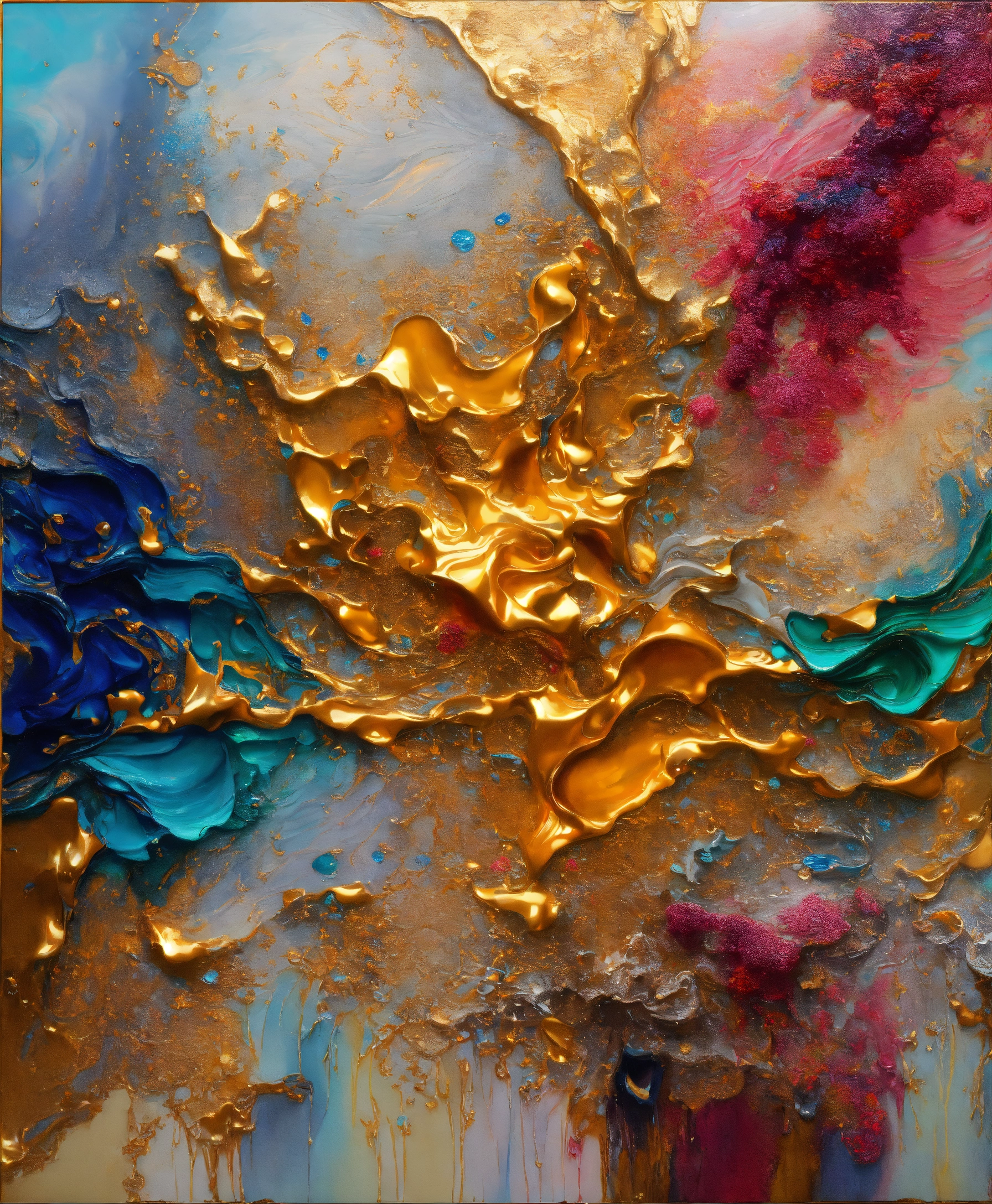 Lexica - Colorful abstract painting oil and water complex complicated ...