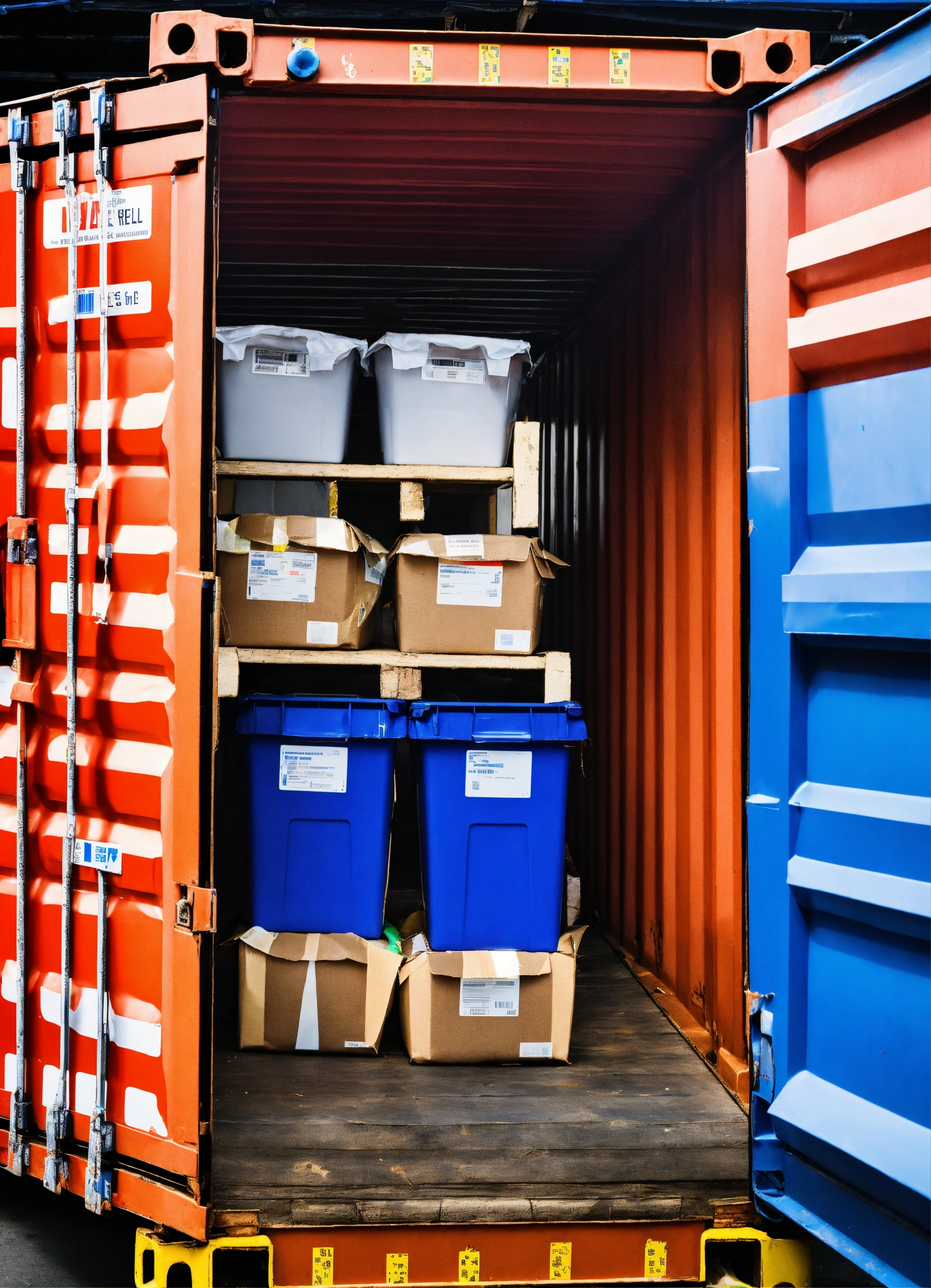 Lexica - Containers of medical and food relief aid.