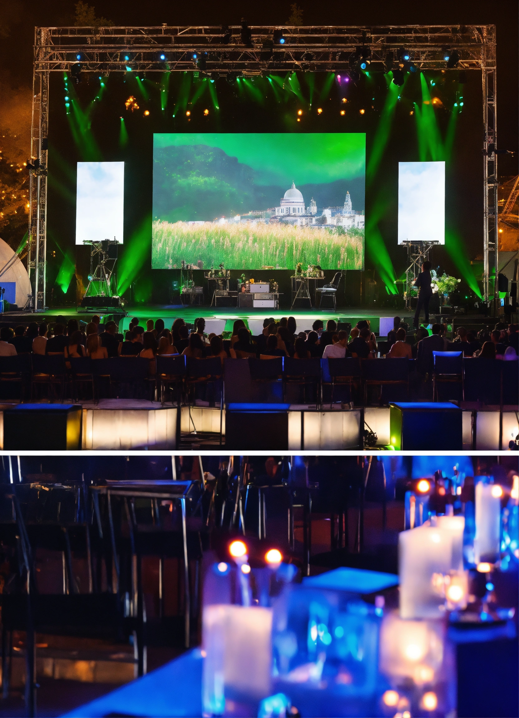 Lexica - Design a medium size outdoor prestigious stage for an awards ...